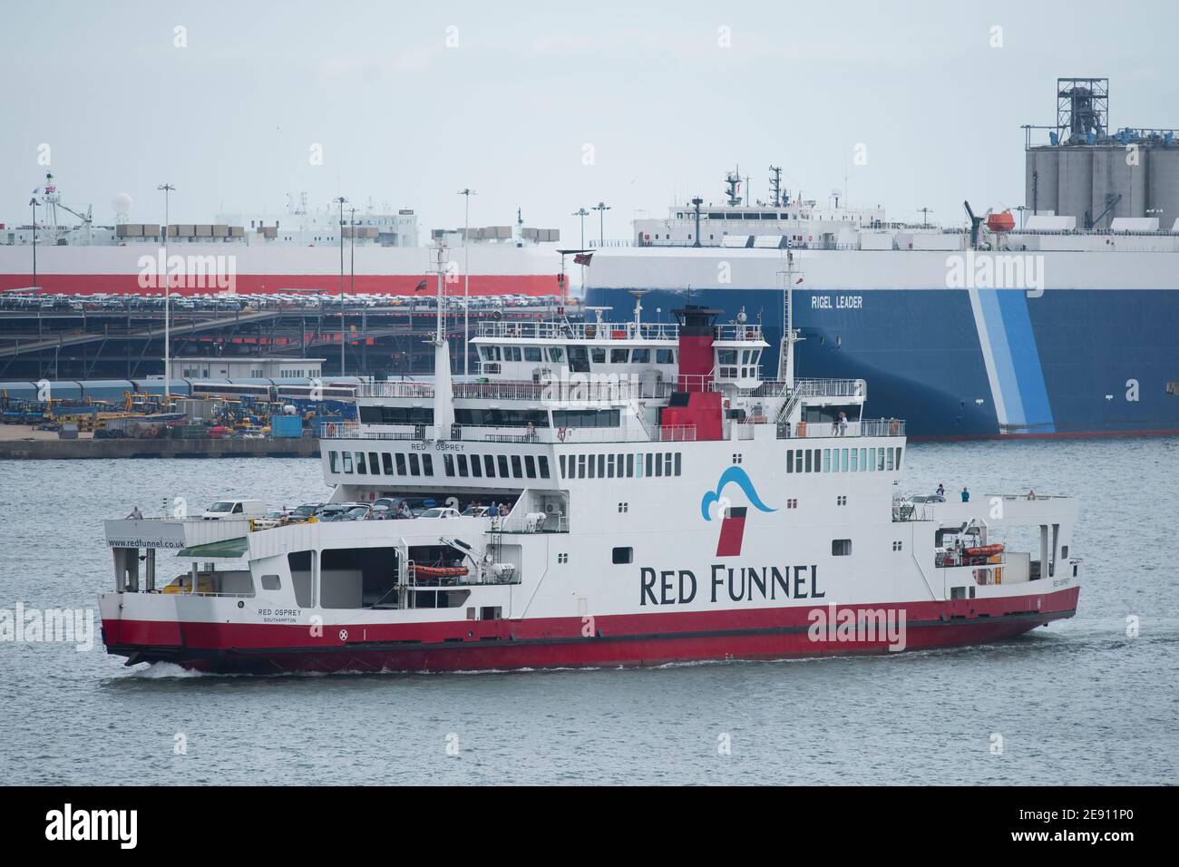 A Red Funnel ferry in the in Southampton, England, United Kingdom Stock ...