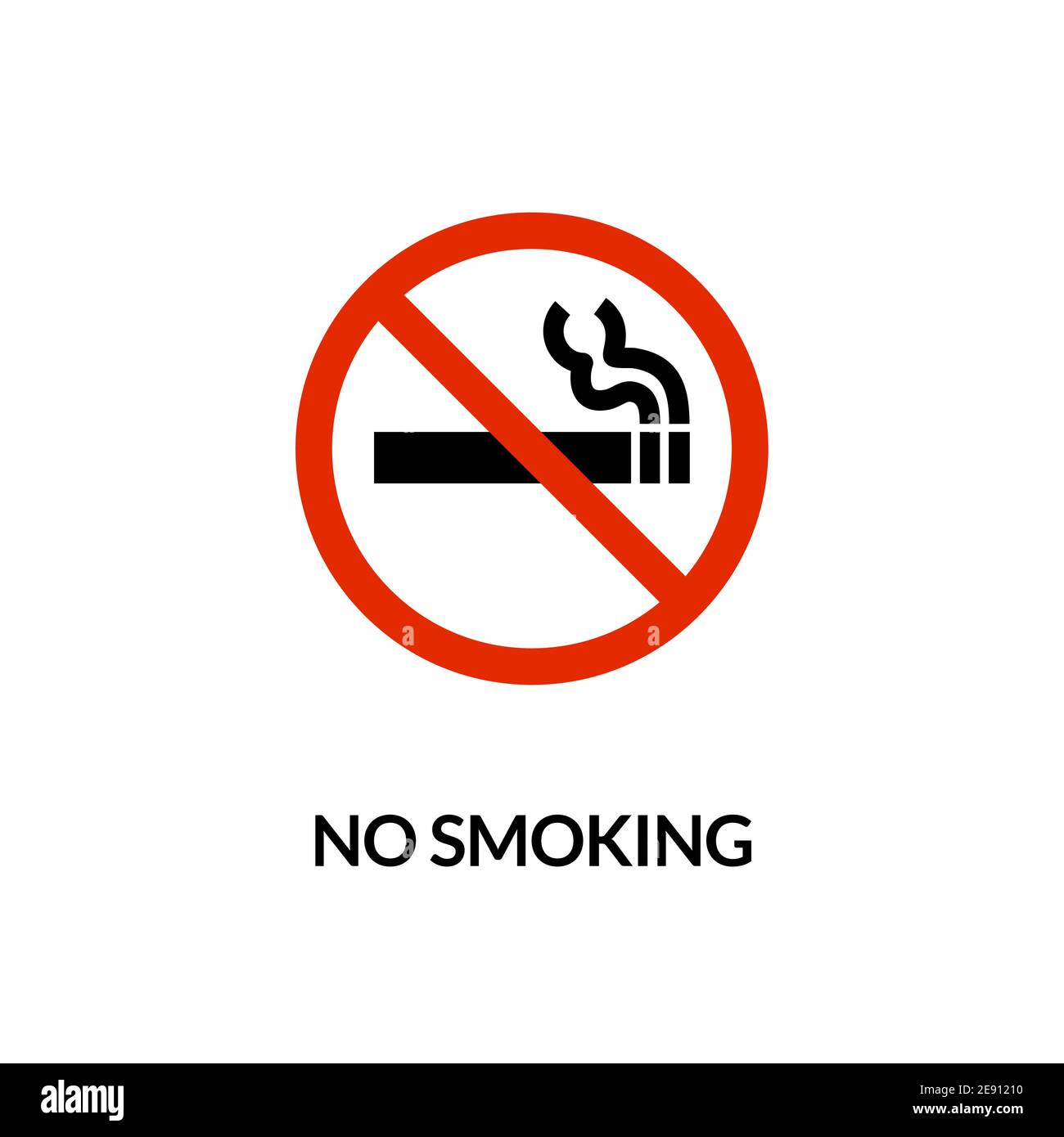 Cigarette symbol icon. No smoking forbidden vector sign, Stop tobacco warning Stock Vector Image ...