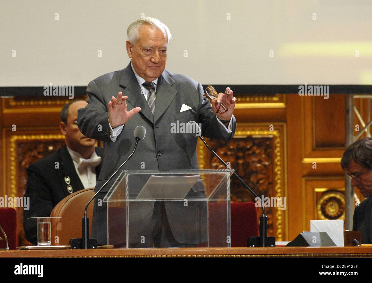 File photo - French Senate president Christian Poncelet attends the ...