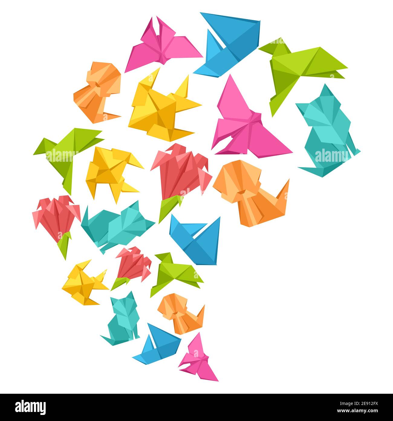 Background with origami toys Stock Vector Image & Art - Alamy