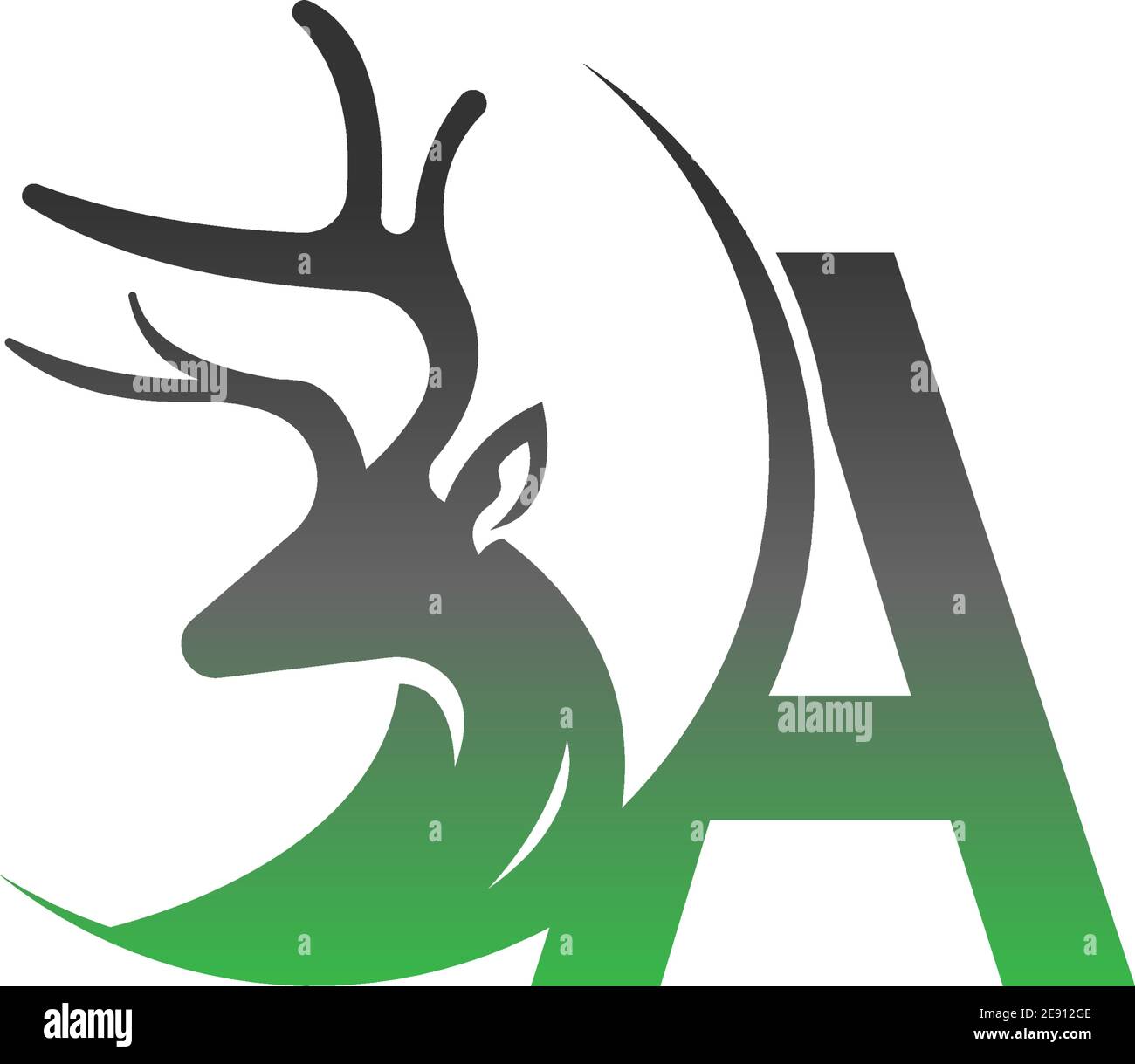 Letter A icon logo with deer illustration design vector Stock Vector ...