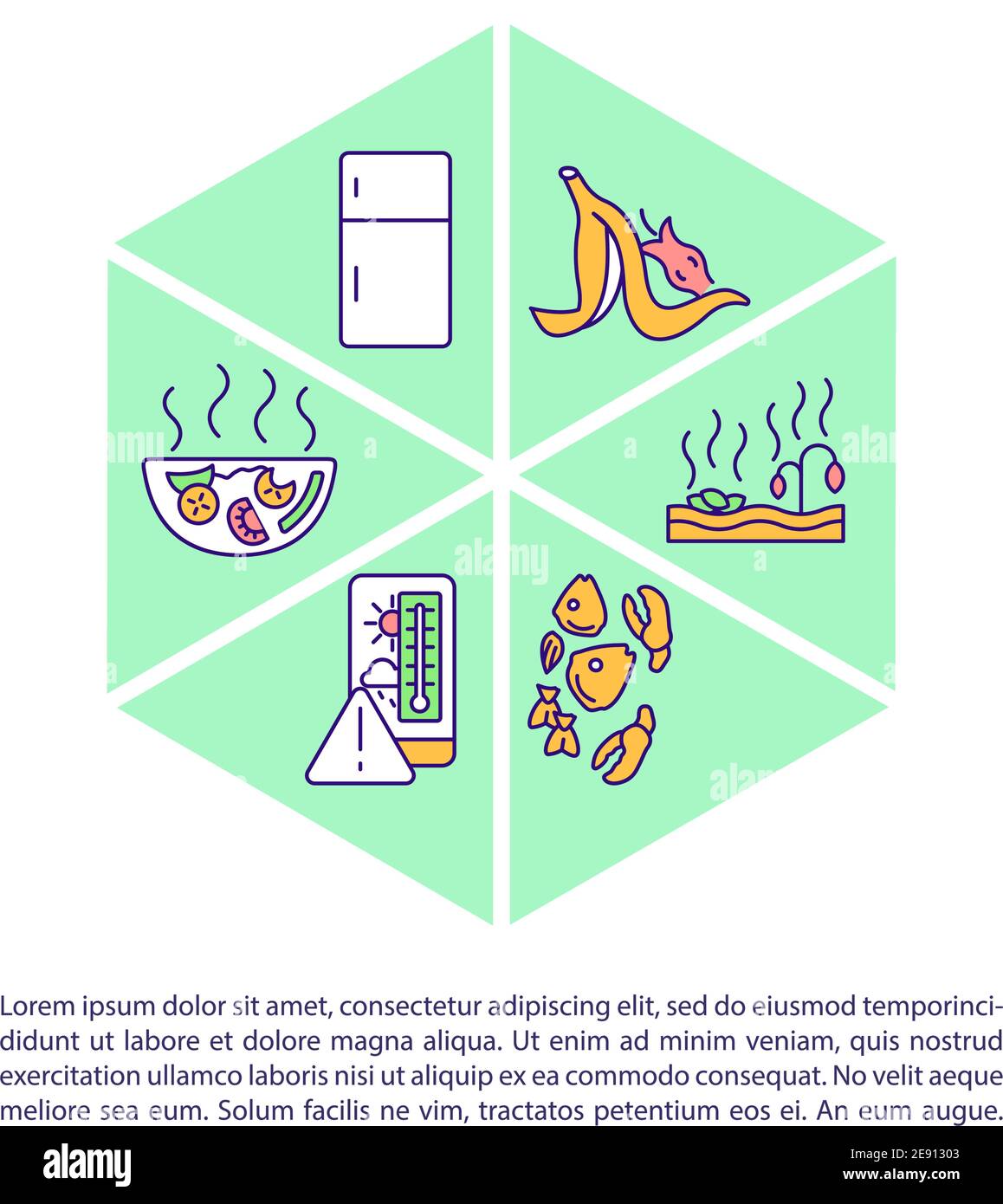 Food waste concept icon with text Stock Vector Image & Art - Alamy