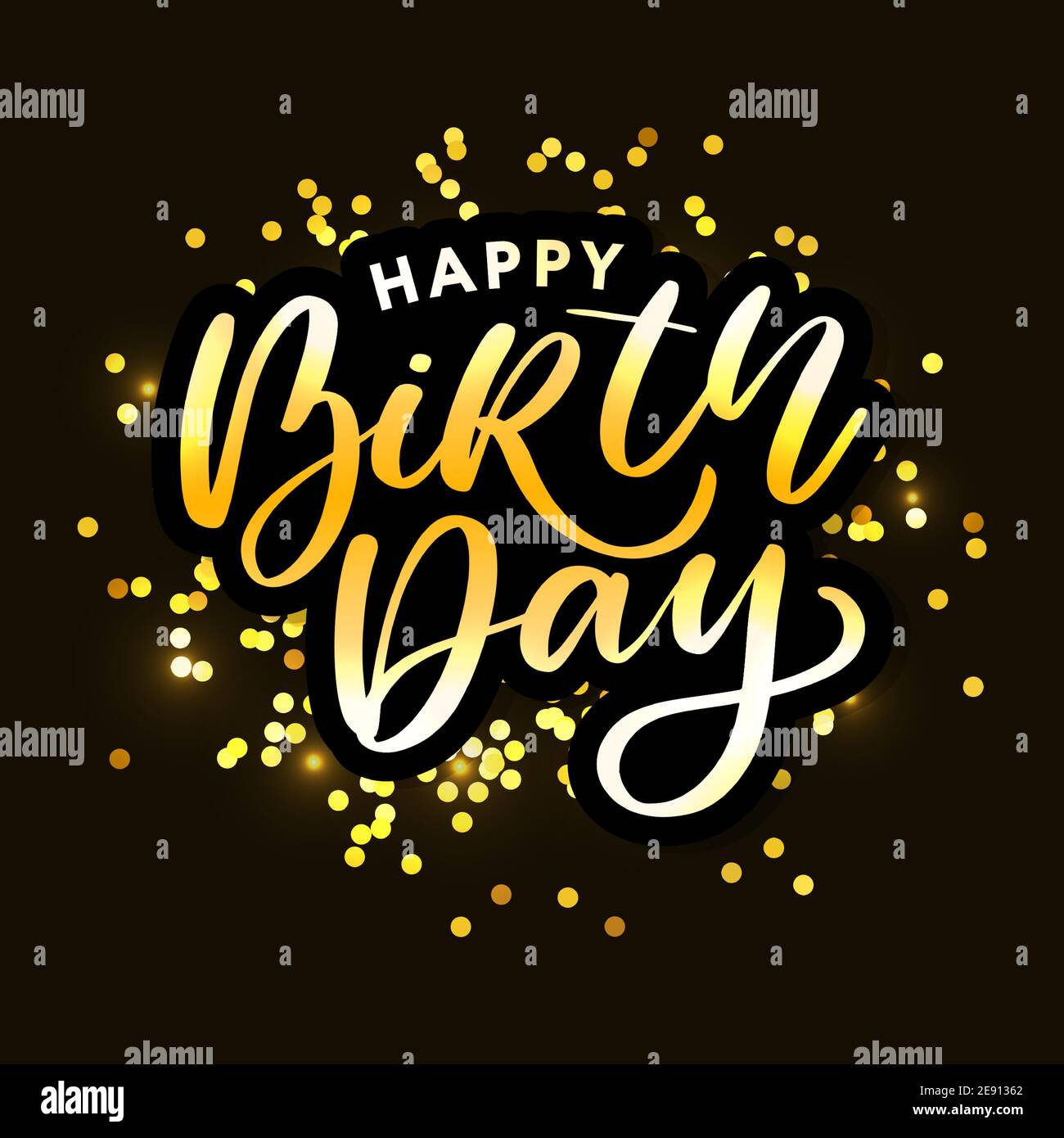 Happy Birthday Brush Script Style Hand lettering. Retro Vintage Custom ...