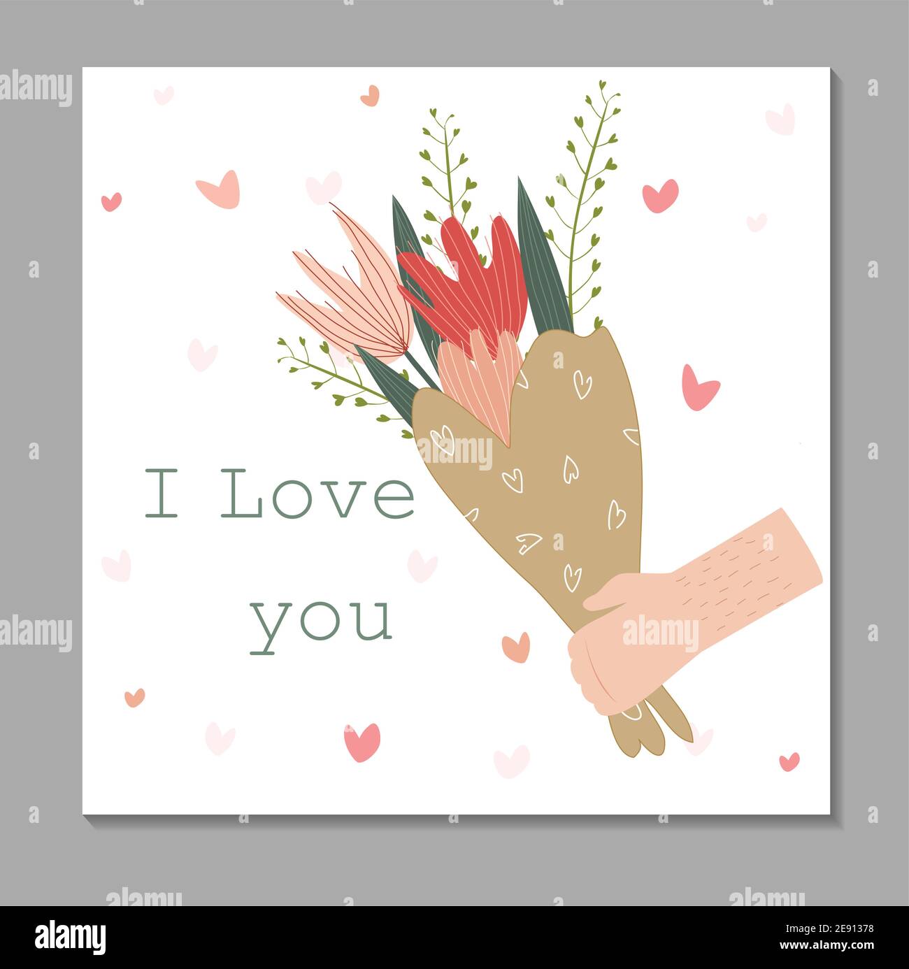Tender romantic flower composition Stock Vector Images - Alamy