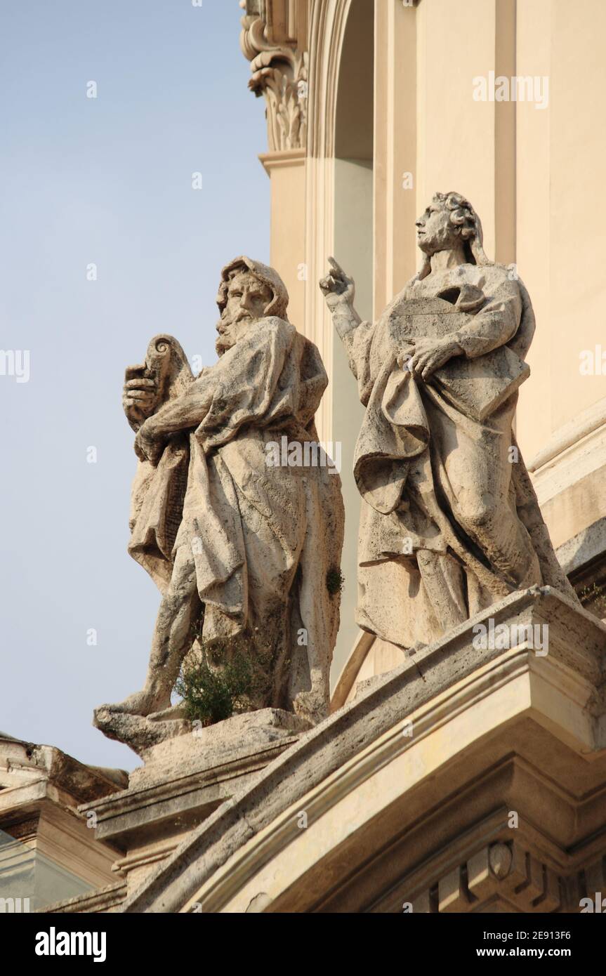 Facade of Saint Mary of Loreto Church in Rome, Italy Stock Photo - Alamy