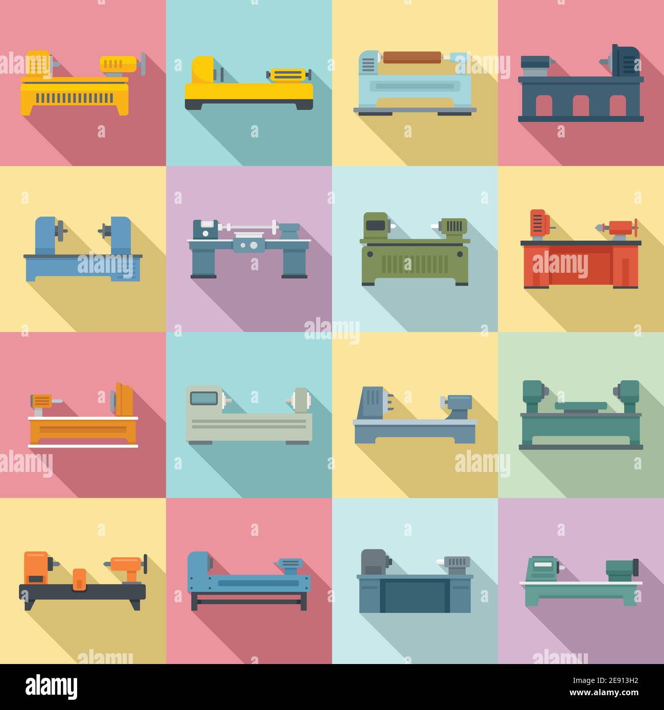 Lathe icons set, flat style Stock Vector Image & Art - Alamy Lathe icons set, flat style Stock Vector Image & Art - Alamy