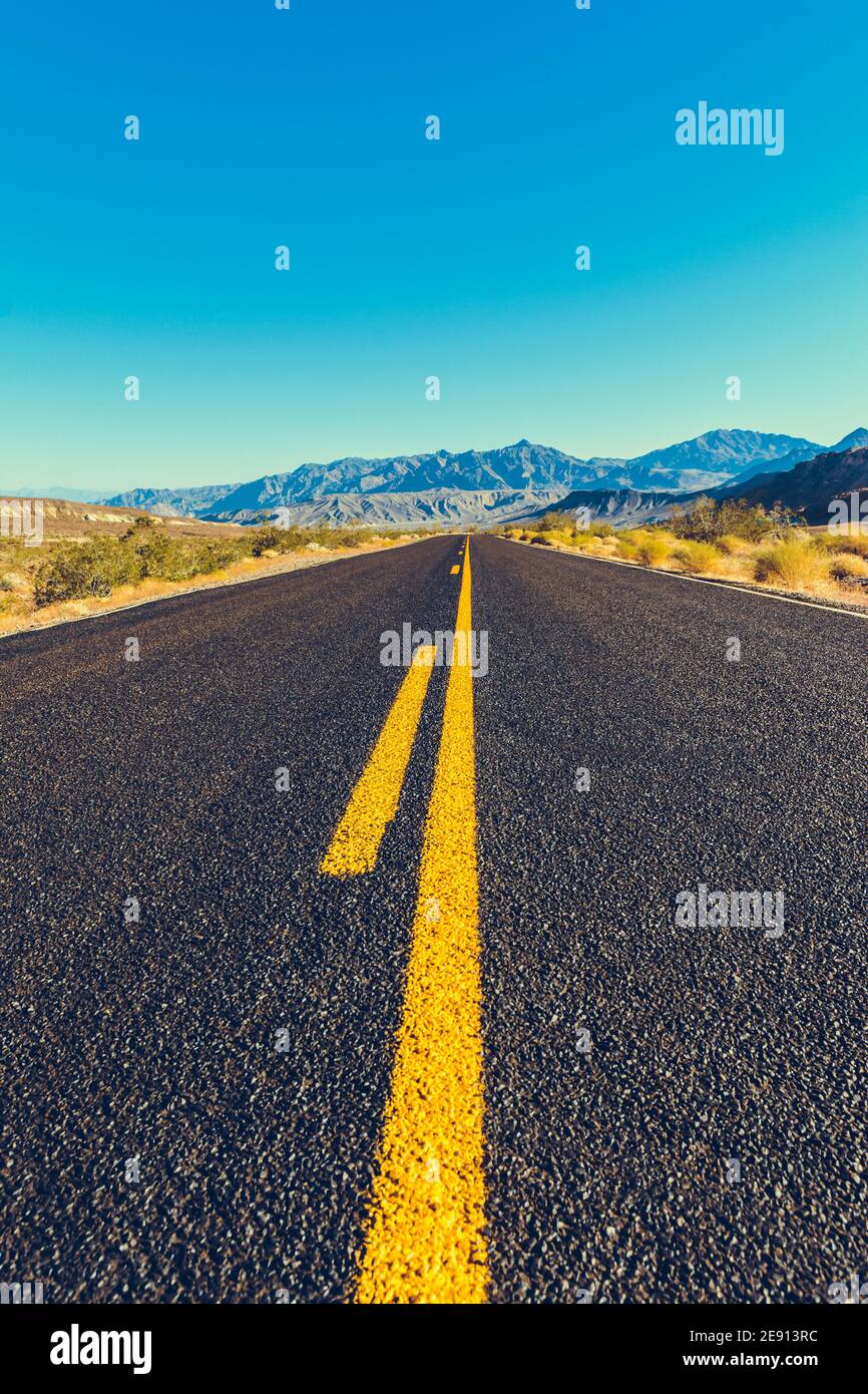 Classic american southwest road during a road trip to famous national ...