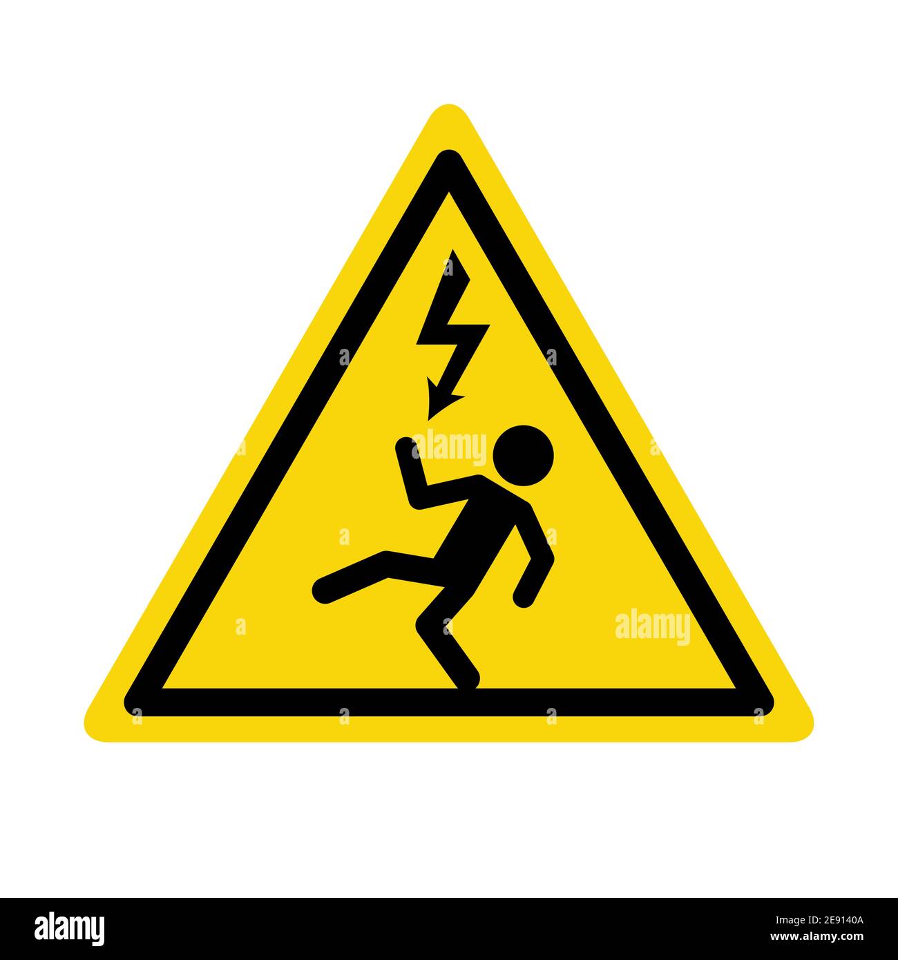 Triangular yellow shock warning sign Cut Out Stock Images & Pictures ...
