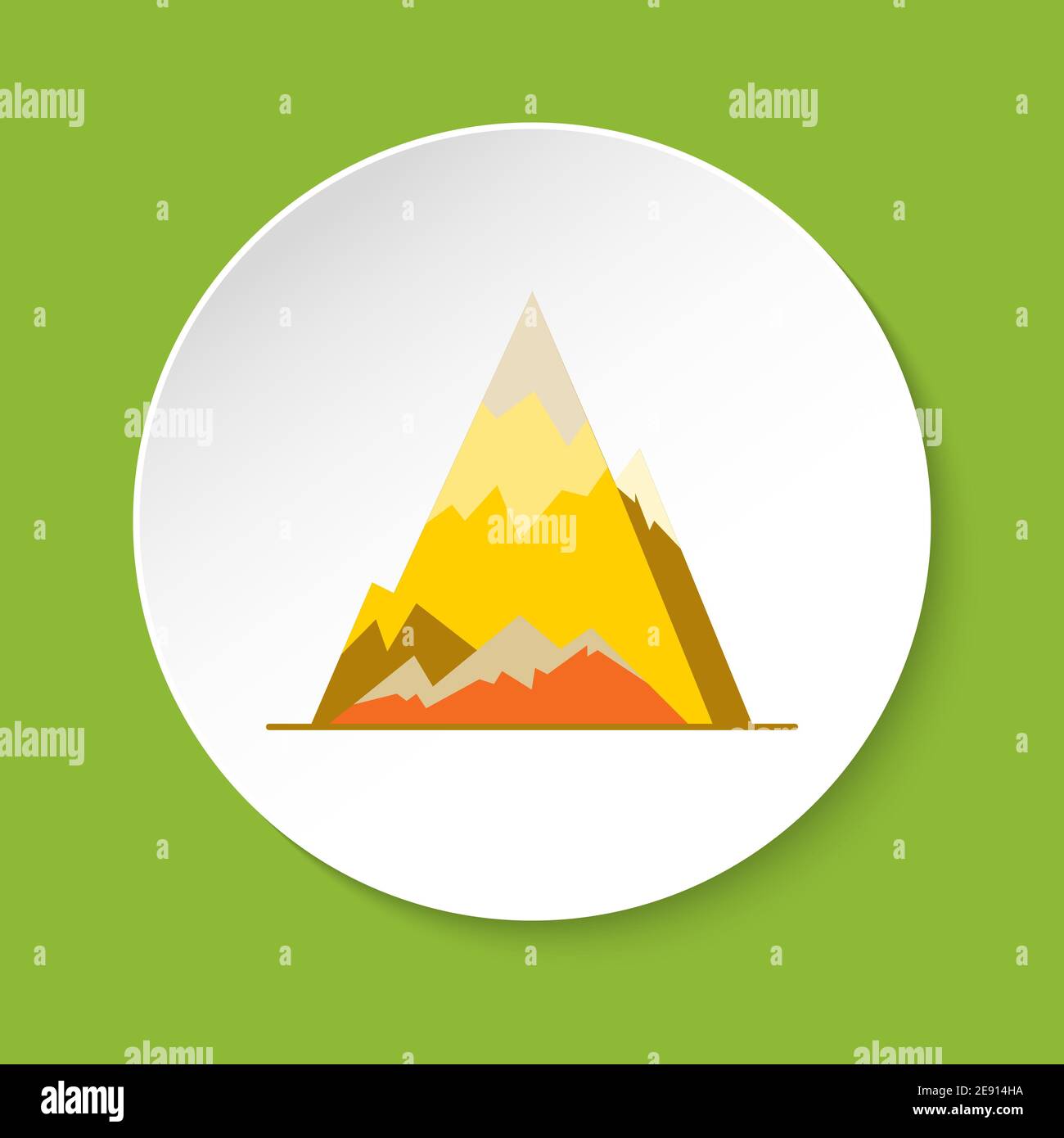Ice mountain peak icon in flat style. Sharp rock symbol isolated on ...