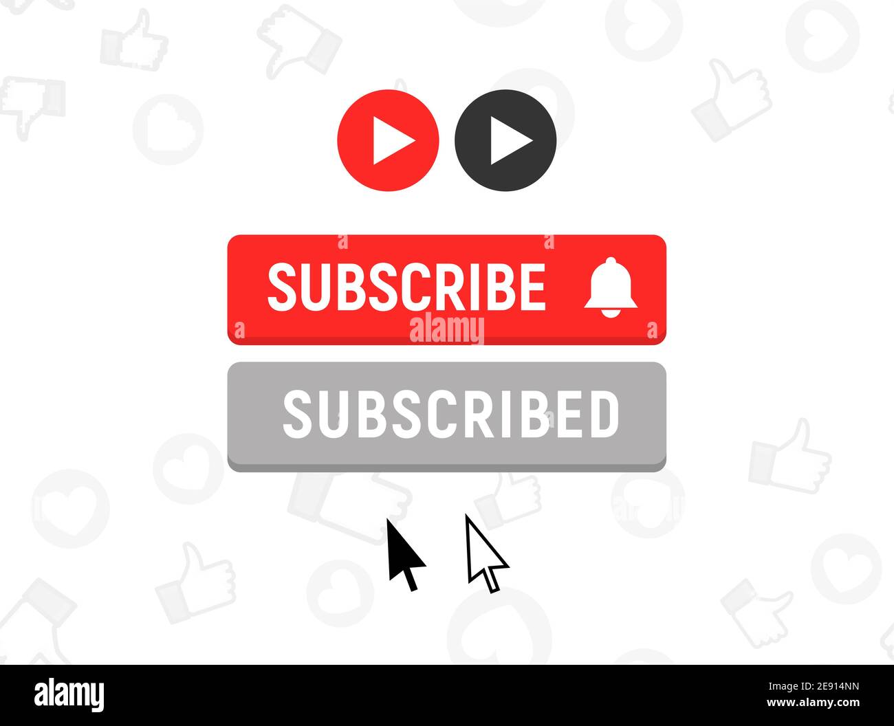 Subscription element logo bell. Subscribe now button, channel register ...