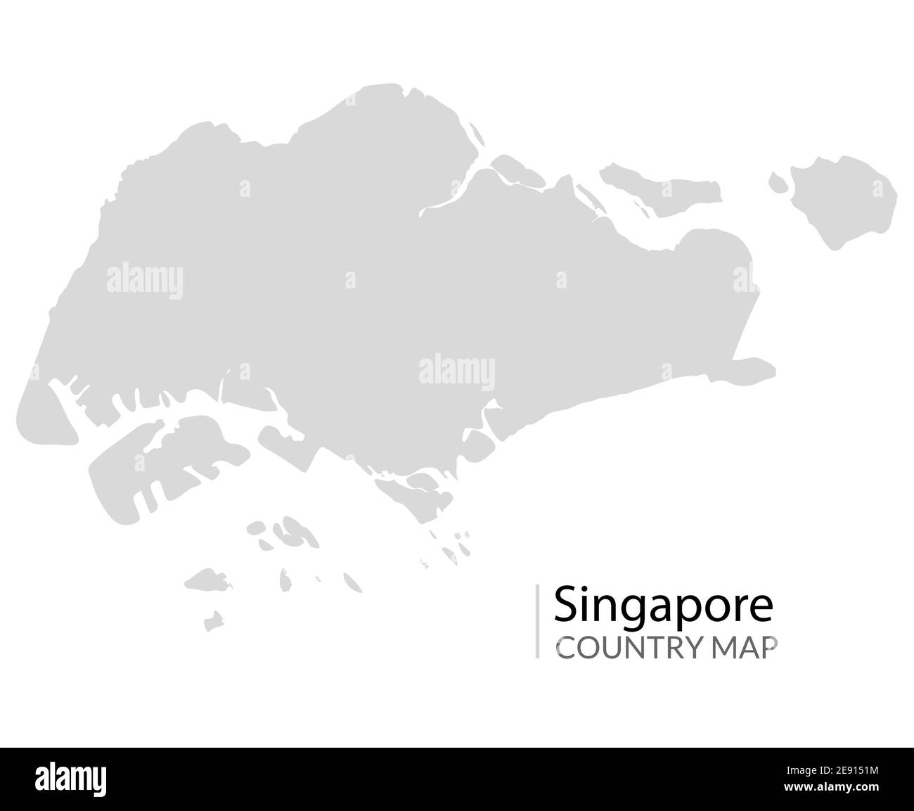 Singapore vector map icon island. Singapore country asia land world map ...