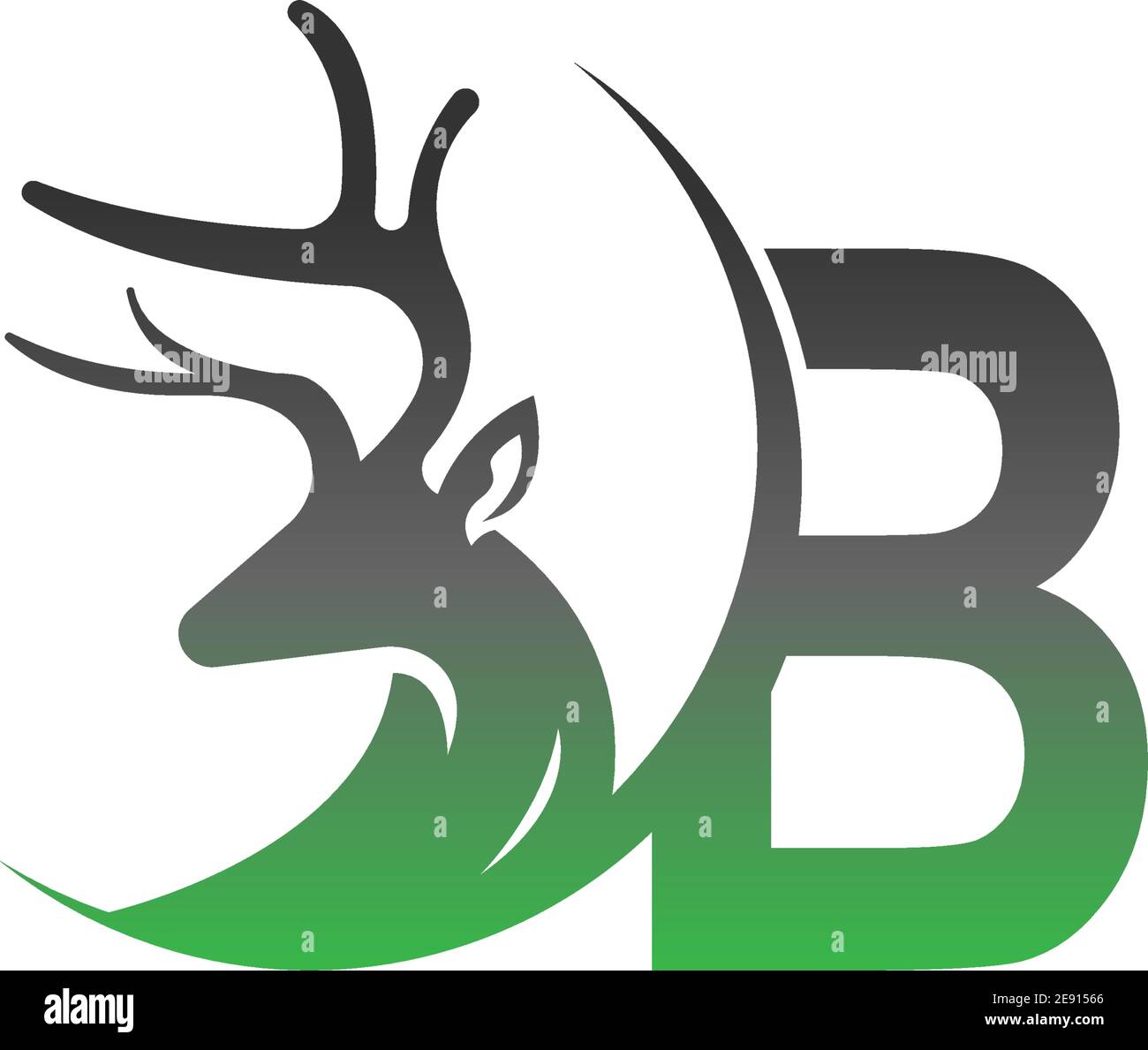 Letter B icon logo with deer illustration design vector Stock Vector ...