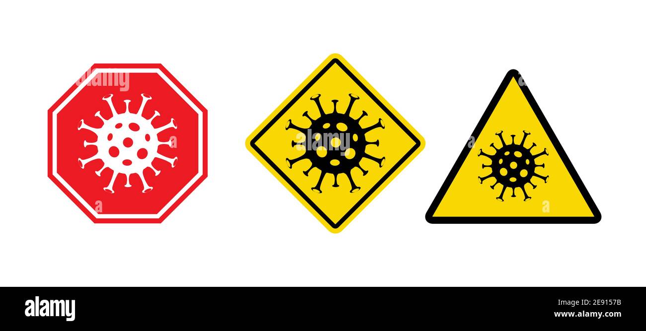 Stop coronavirus covid 19 vector quarantine signs. Pandemic corona ...