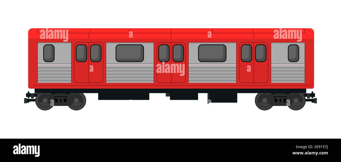 Subway train illustration, tube station flat train icon. Underground ...