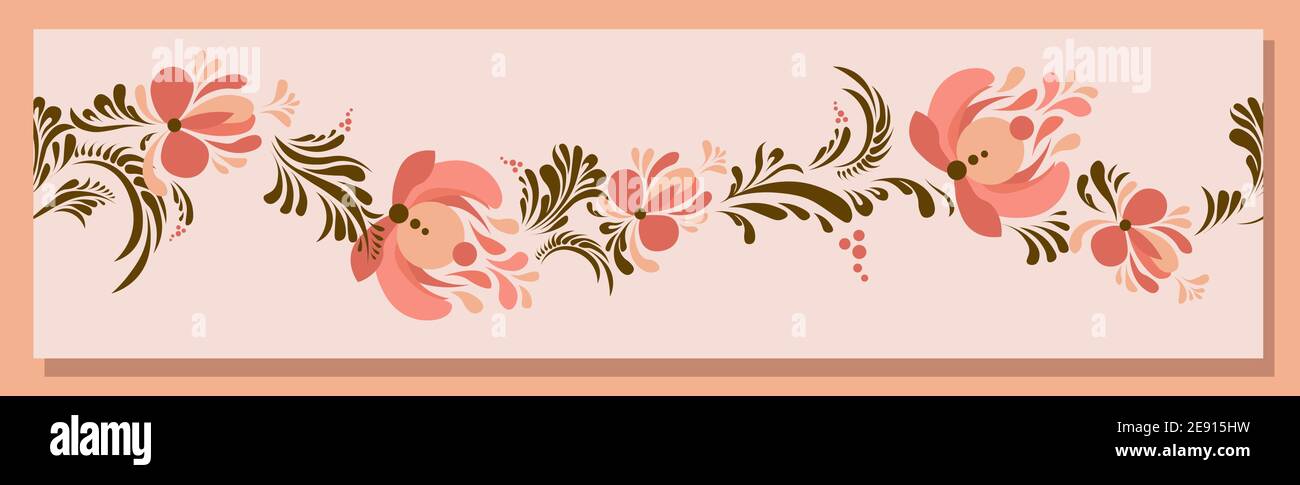 Spring trend pattern. Seamless border for printing on fabric and ...