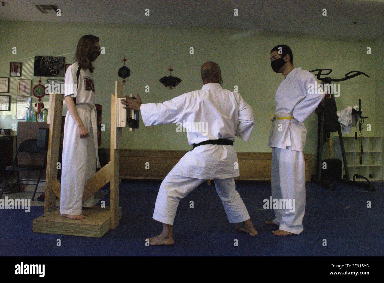This action photo is of my son and his classmates in a Karate class ...