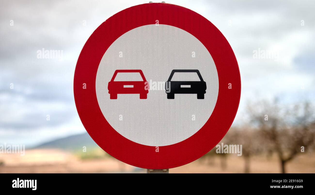 No Overtaking Road Sign