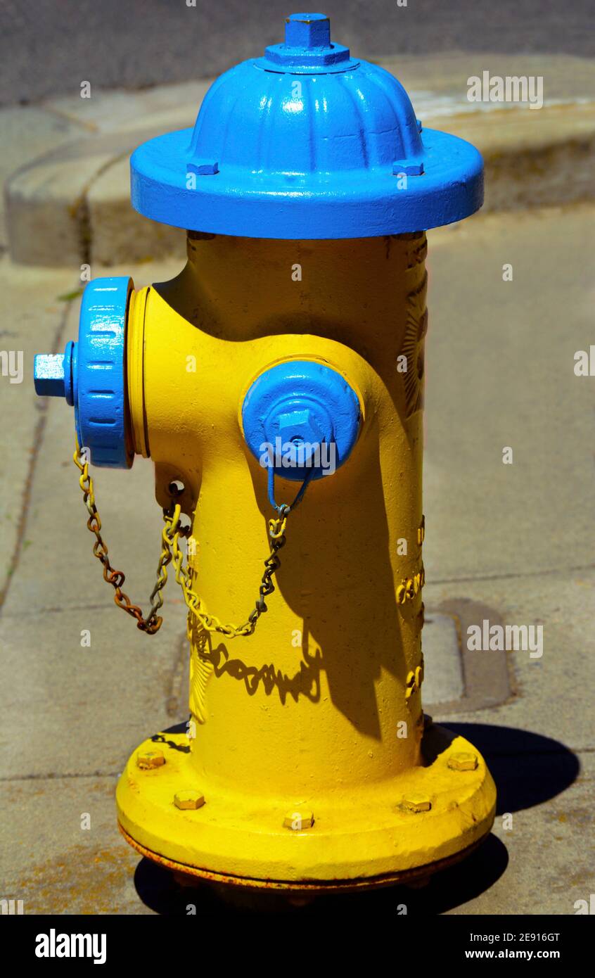 A colorfully-painted fire hydrant in Jacksonville, Oregon Stock Photo ...