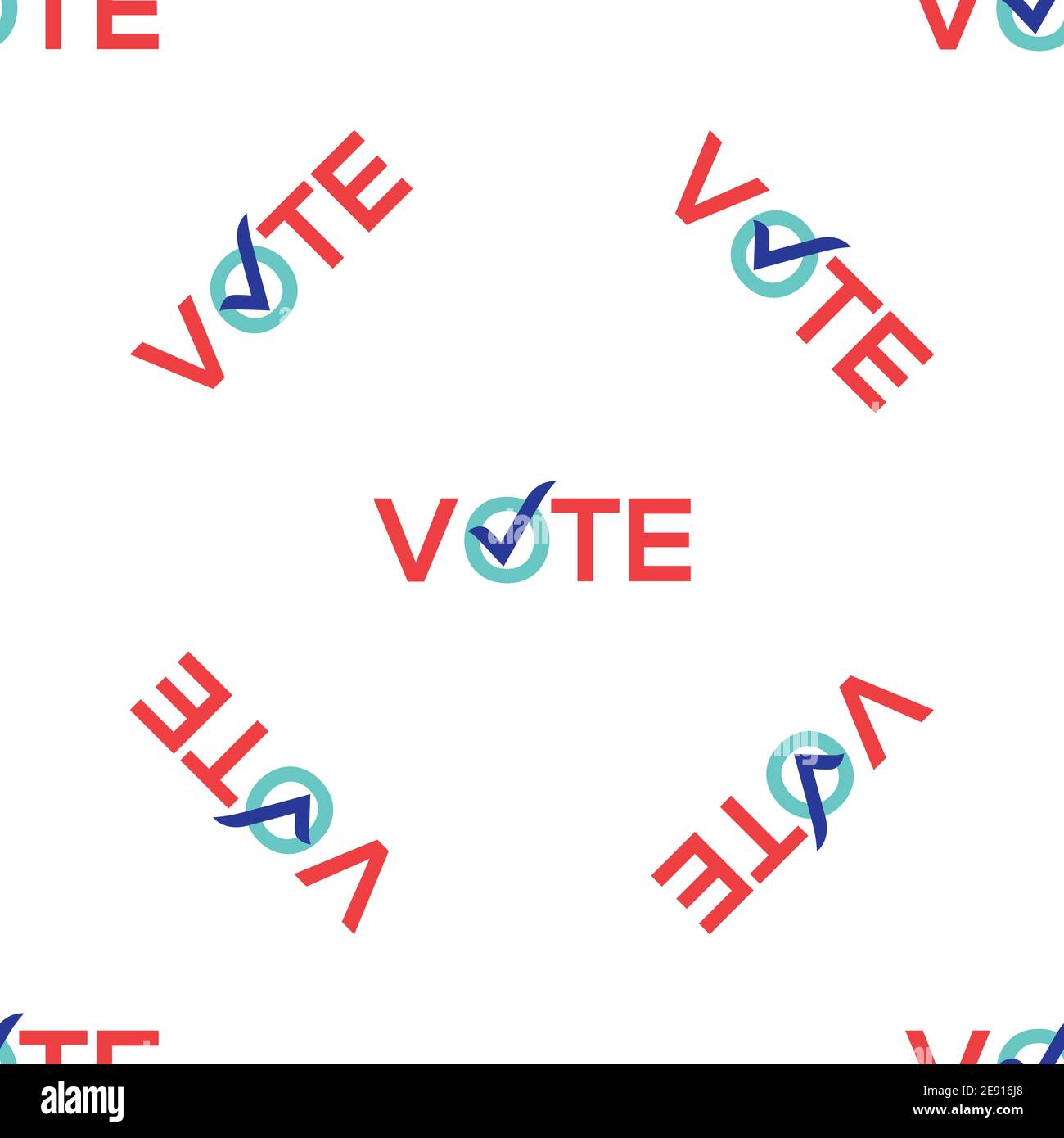 Vote vector icon election seamless pattern. Vote check logo campaign ...