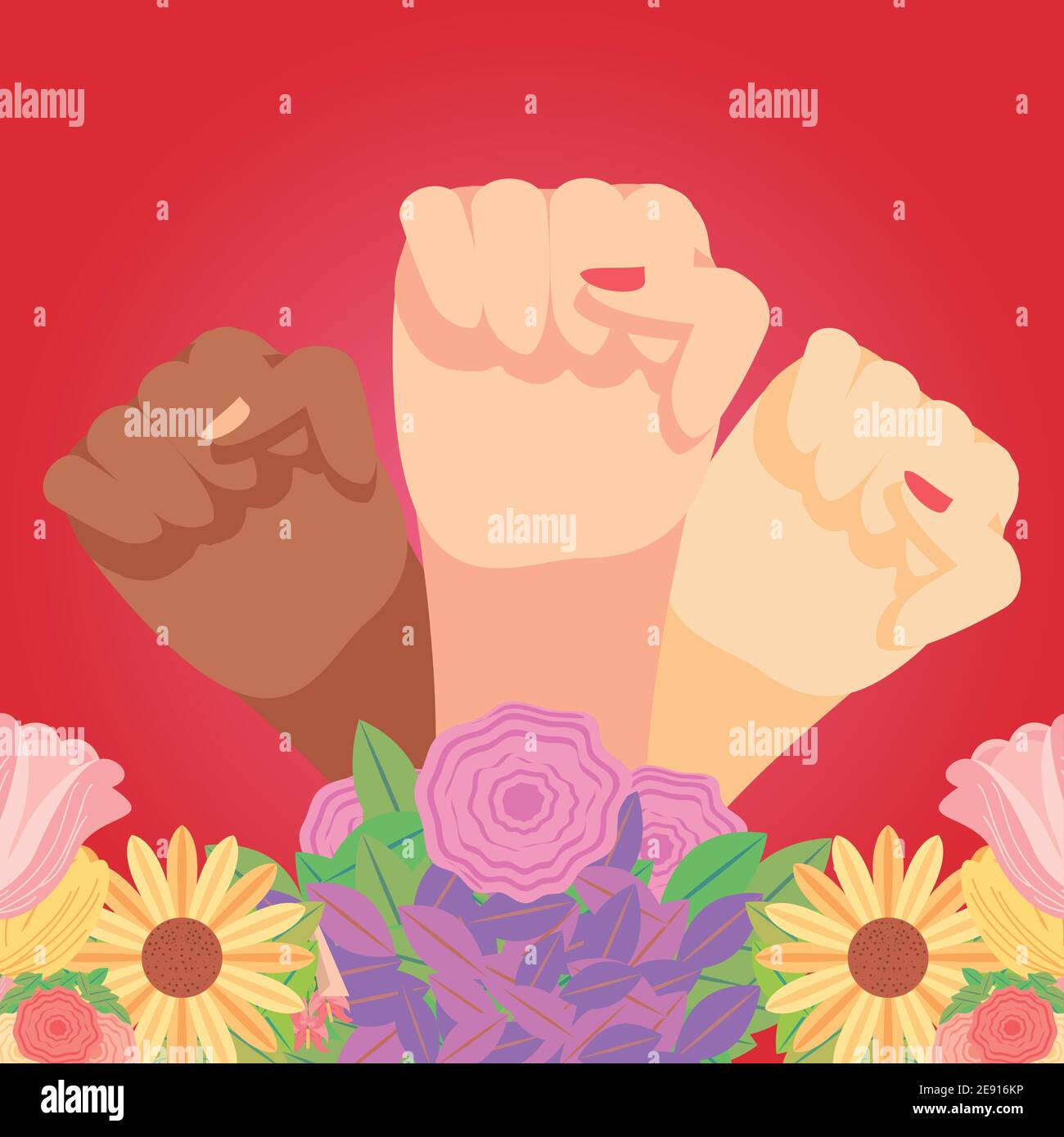 womens day, diverse female hands up flowers in cartoon style vector ... womens day, diverse female hands up flowers in cartoon style vector ...