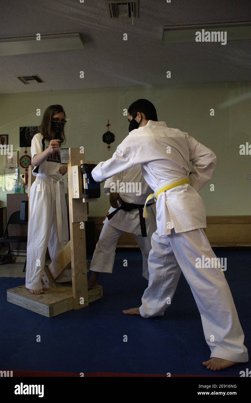 This action photo is of my son and his classmates in a Karate class ...