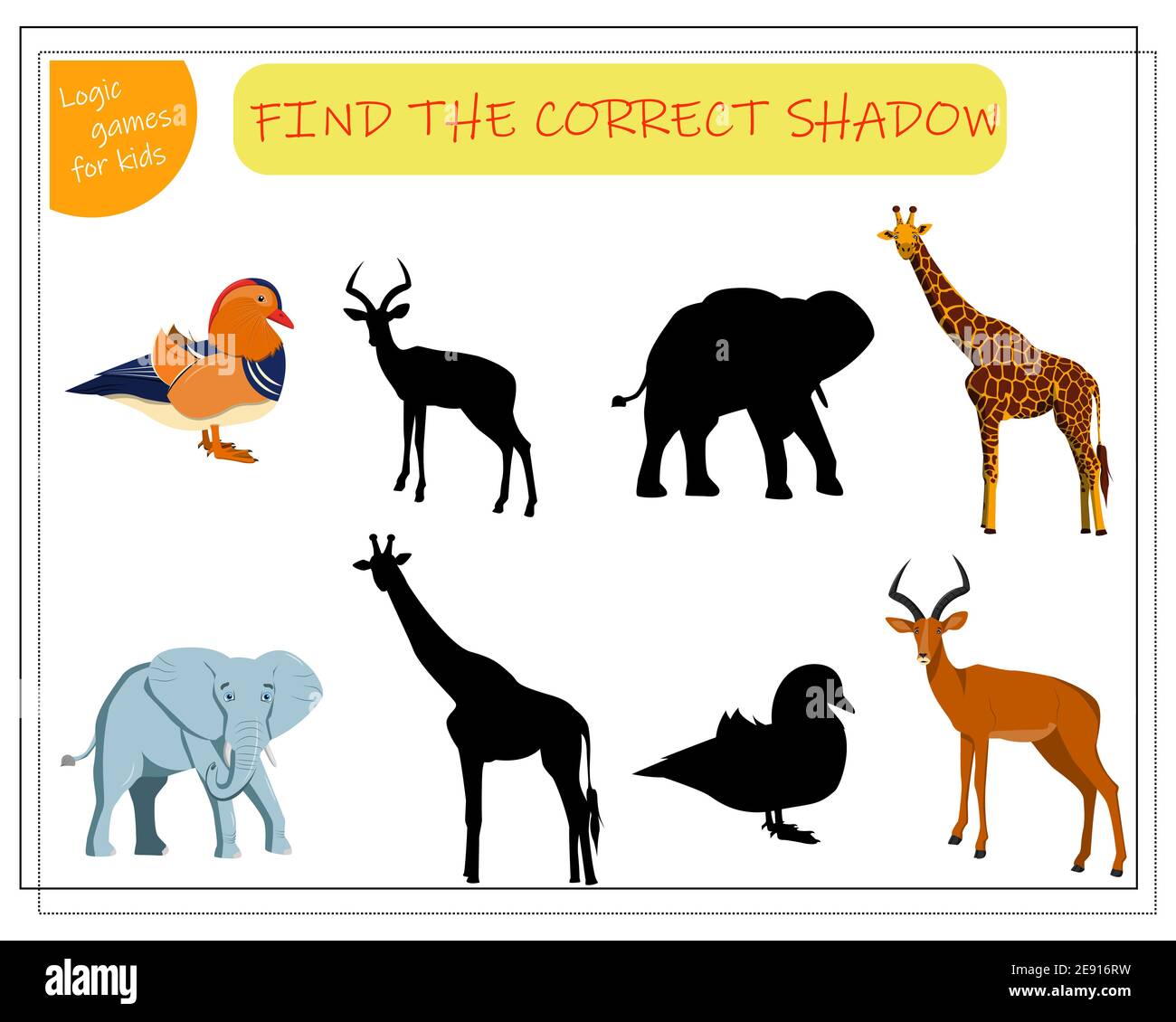 Find correct shadow puzzle Cut Out Stock Images & Pictures - Alamy
