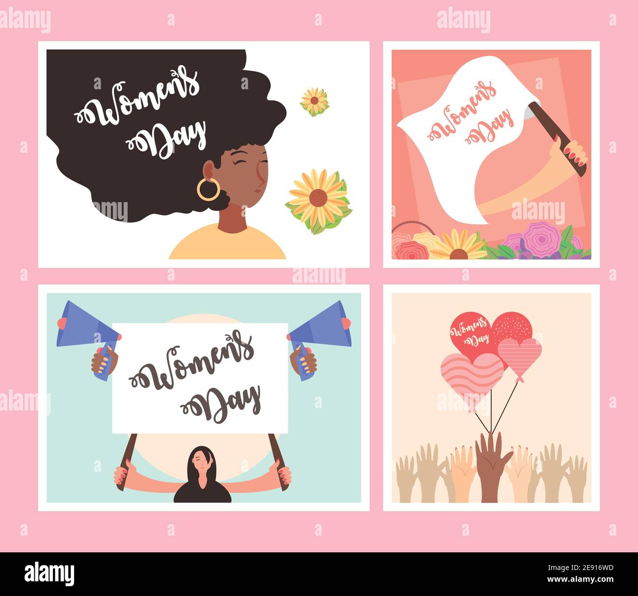 womens day, international celebration movement feminist activist vector ...