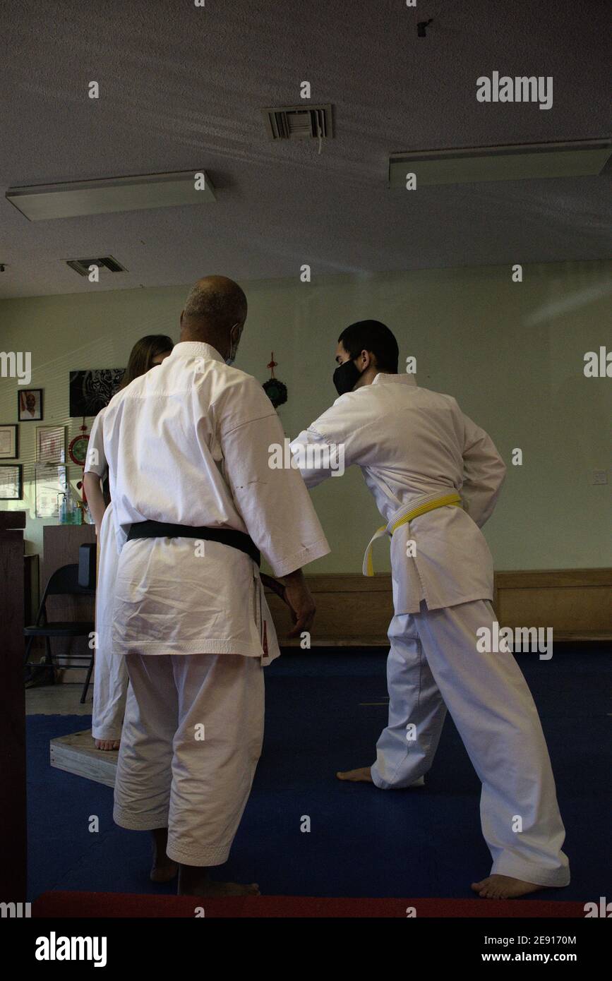 This action photo is of my son and his classmates in a Karate class ...