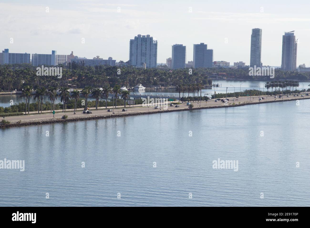 Florida miami miami river water high rise tall building buildings hi ...