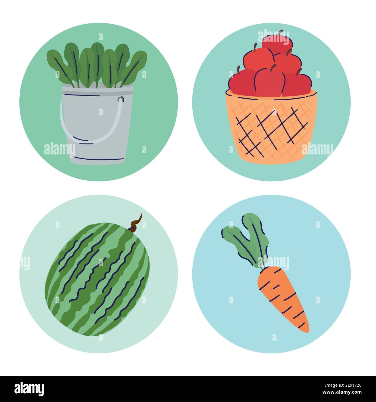 Number set fruit vegetables Stock Vector Images - Alamy