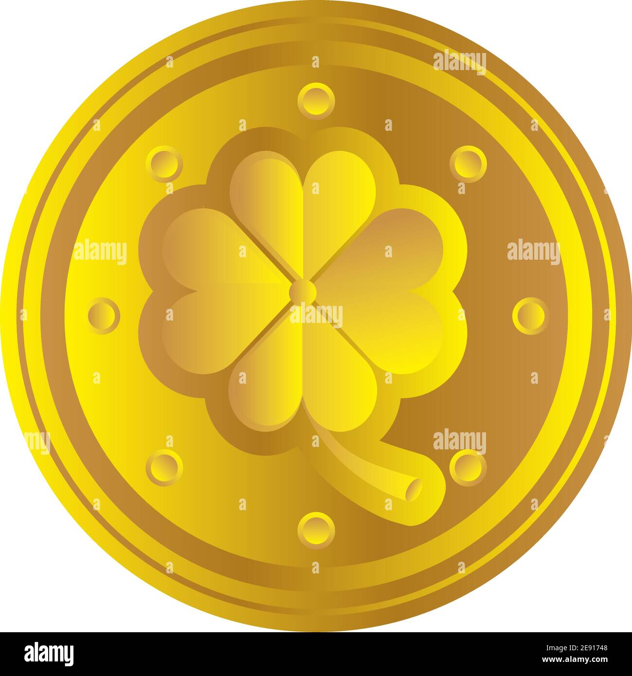 happy st patricks day gold coins treasure icon detailed style vector ...