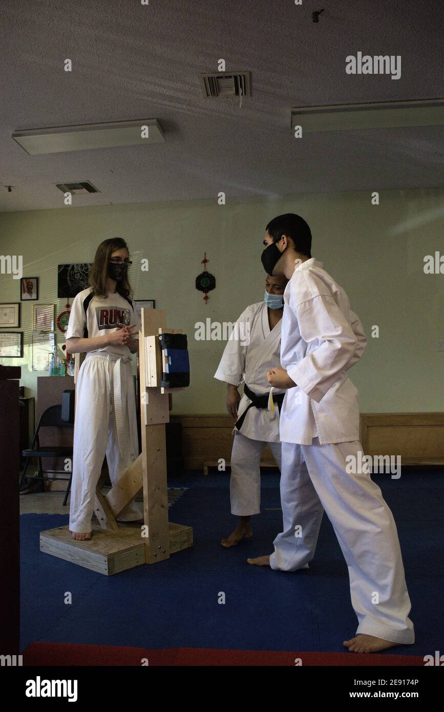 This action photo is of my son and his classmates in a Karate class ...