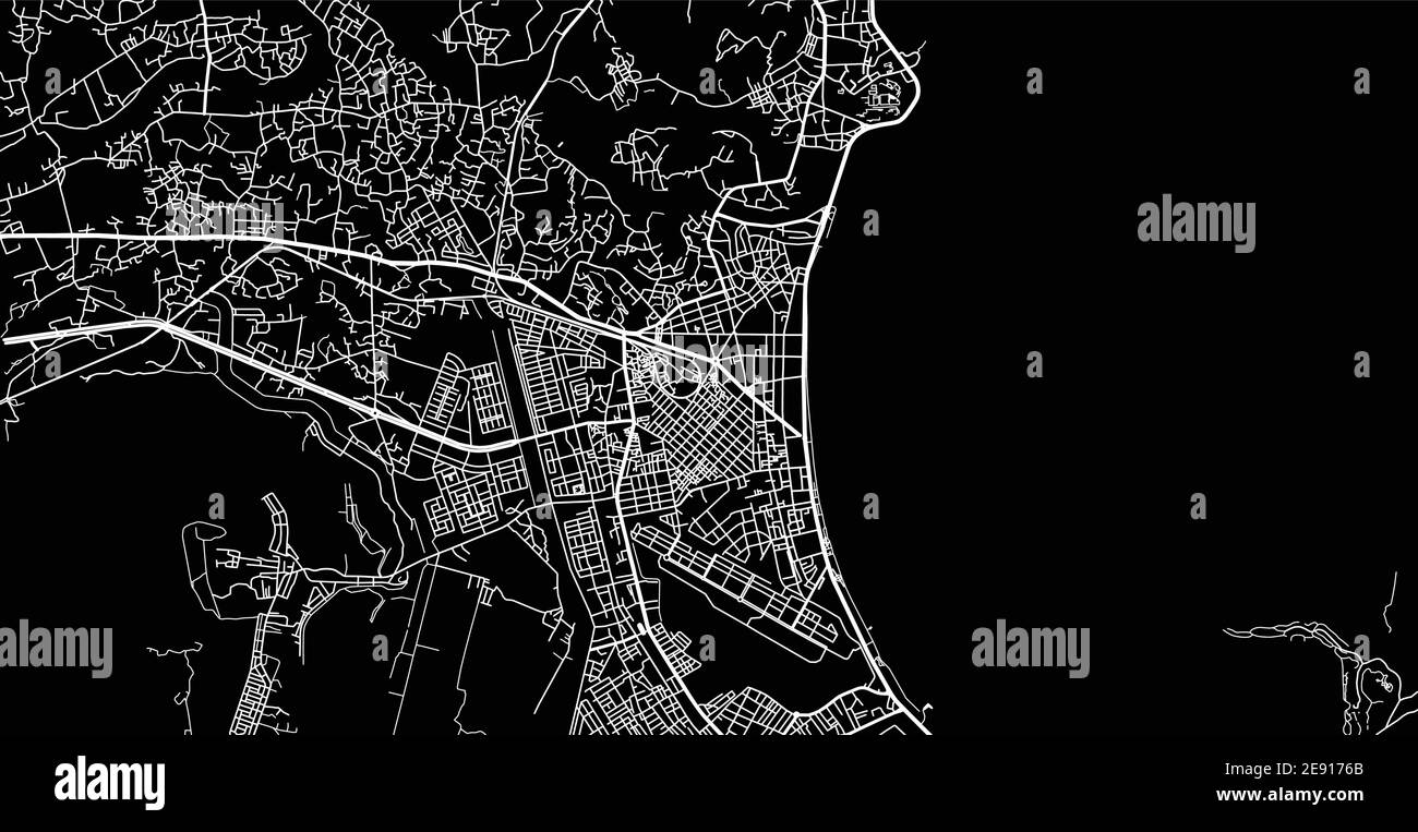Vector aerial city road map of Nha Trang, Vietnam Stock Vector Image ...