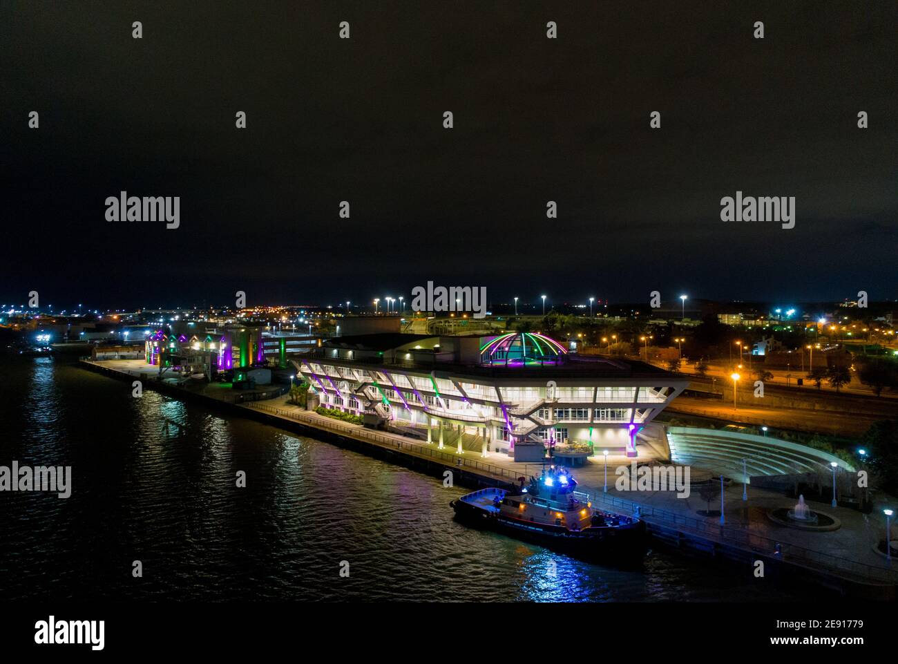Downtown Mobile at night Stock Photo - Alamy