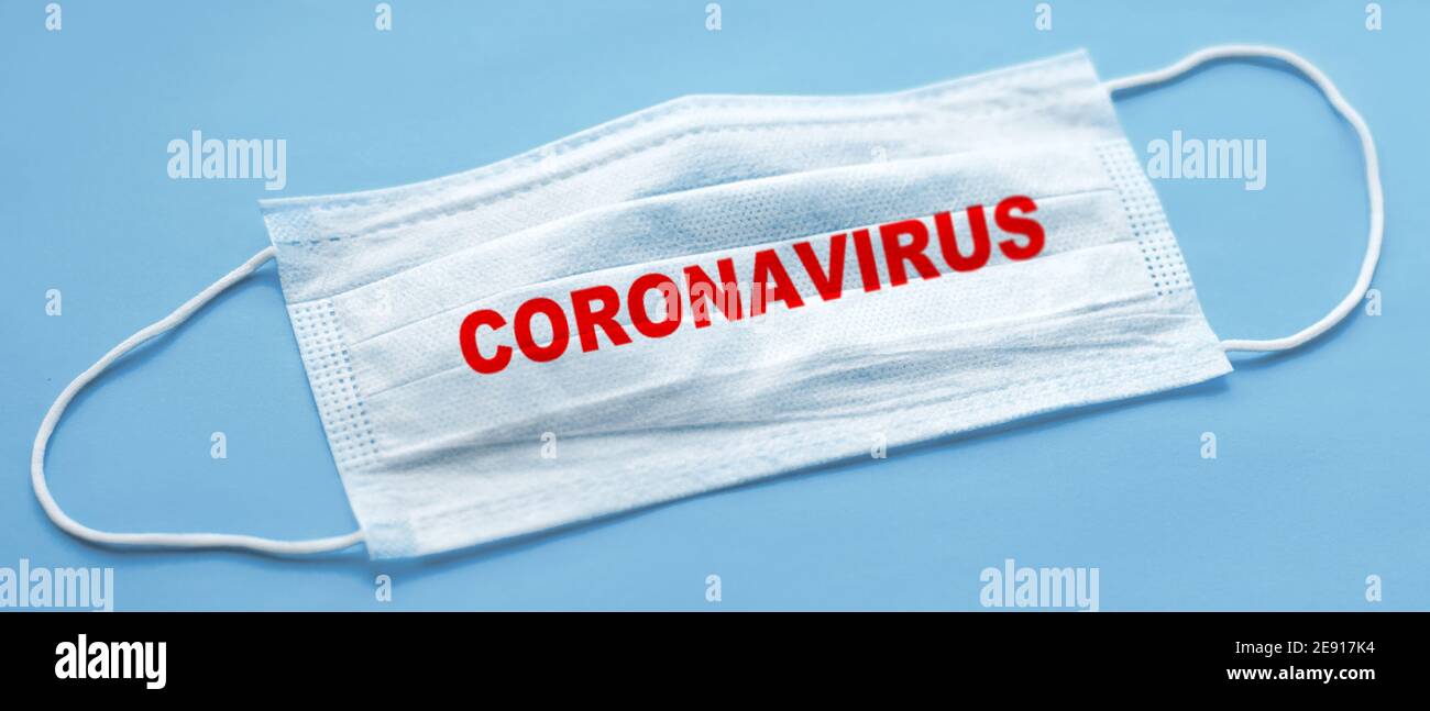 Typical surgical mask to cover mouth, nose. Protection concept, against ...