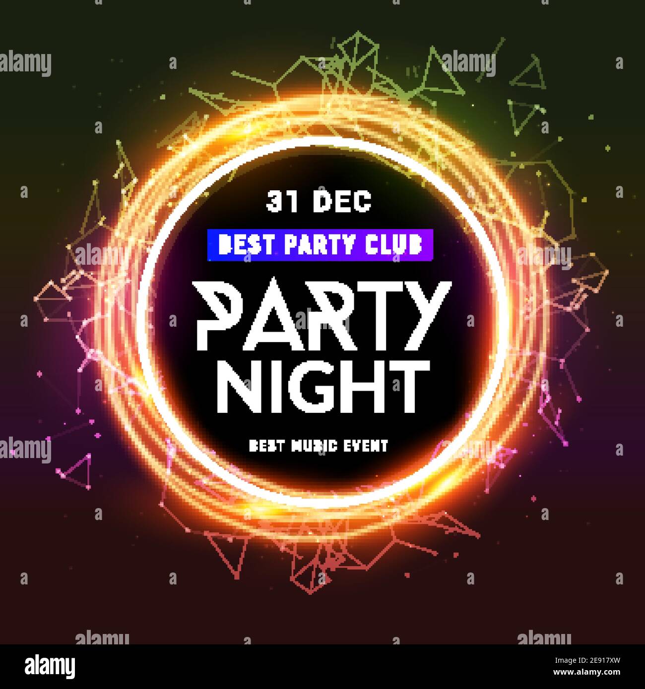 Night dance party music night poster template. Electro style concert ...