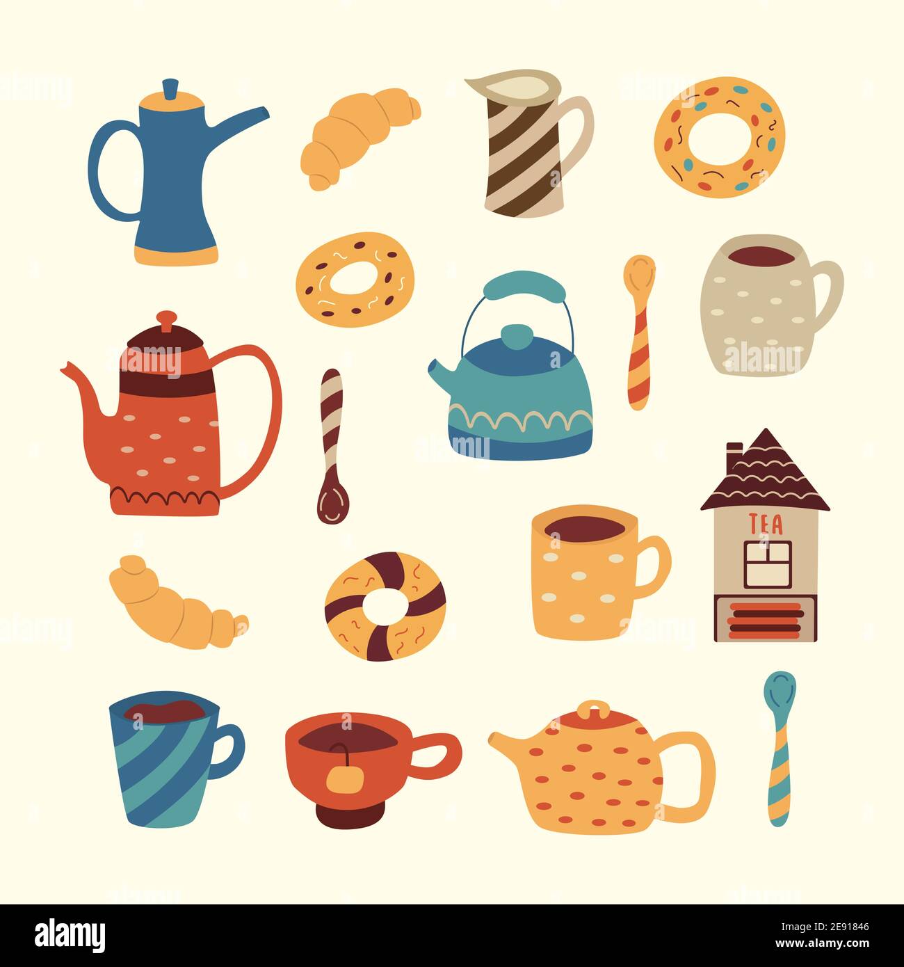 Teapot cup tea milk Stock Vector Images - Alamy