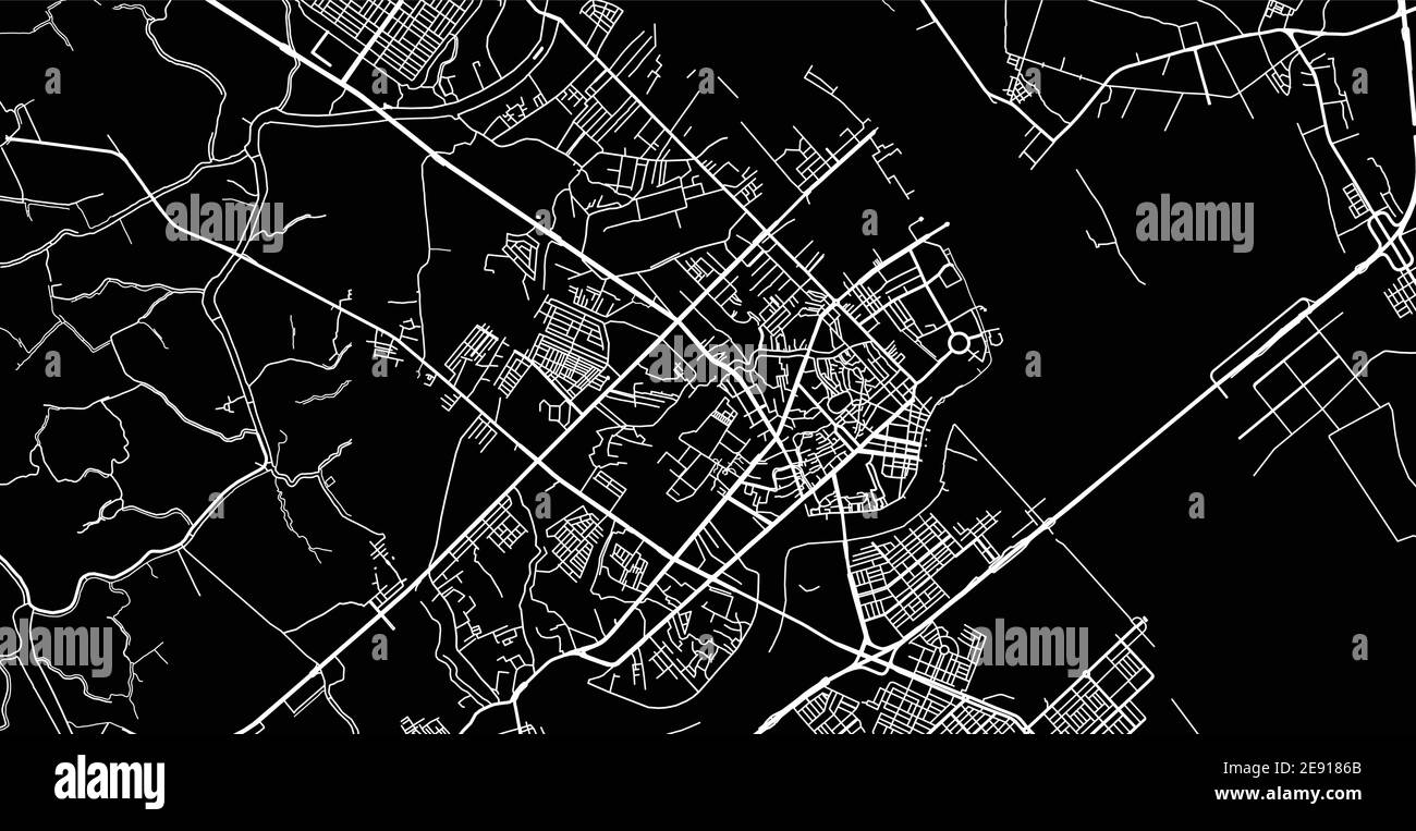 Vector aerial city road map of Can Tho, Vietnam Stock Vector Image ...