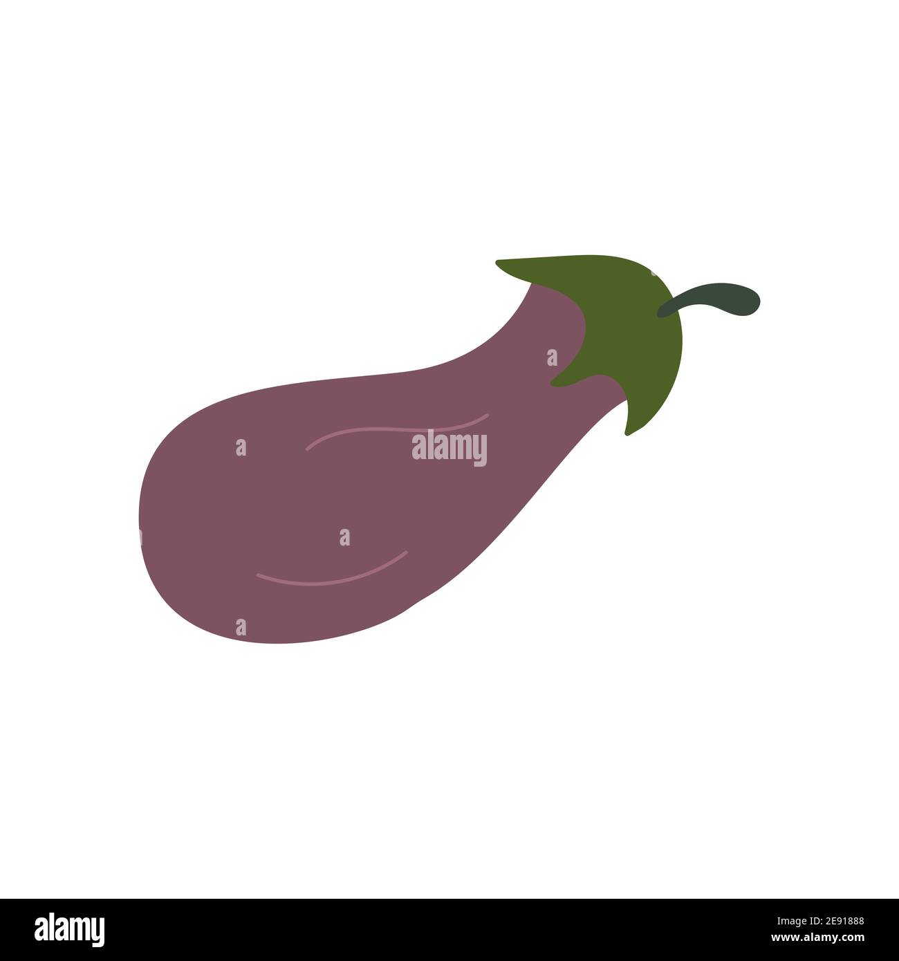 Eggplant. Purple vegetable. Colorful vector illustration in cartoon ...