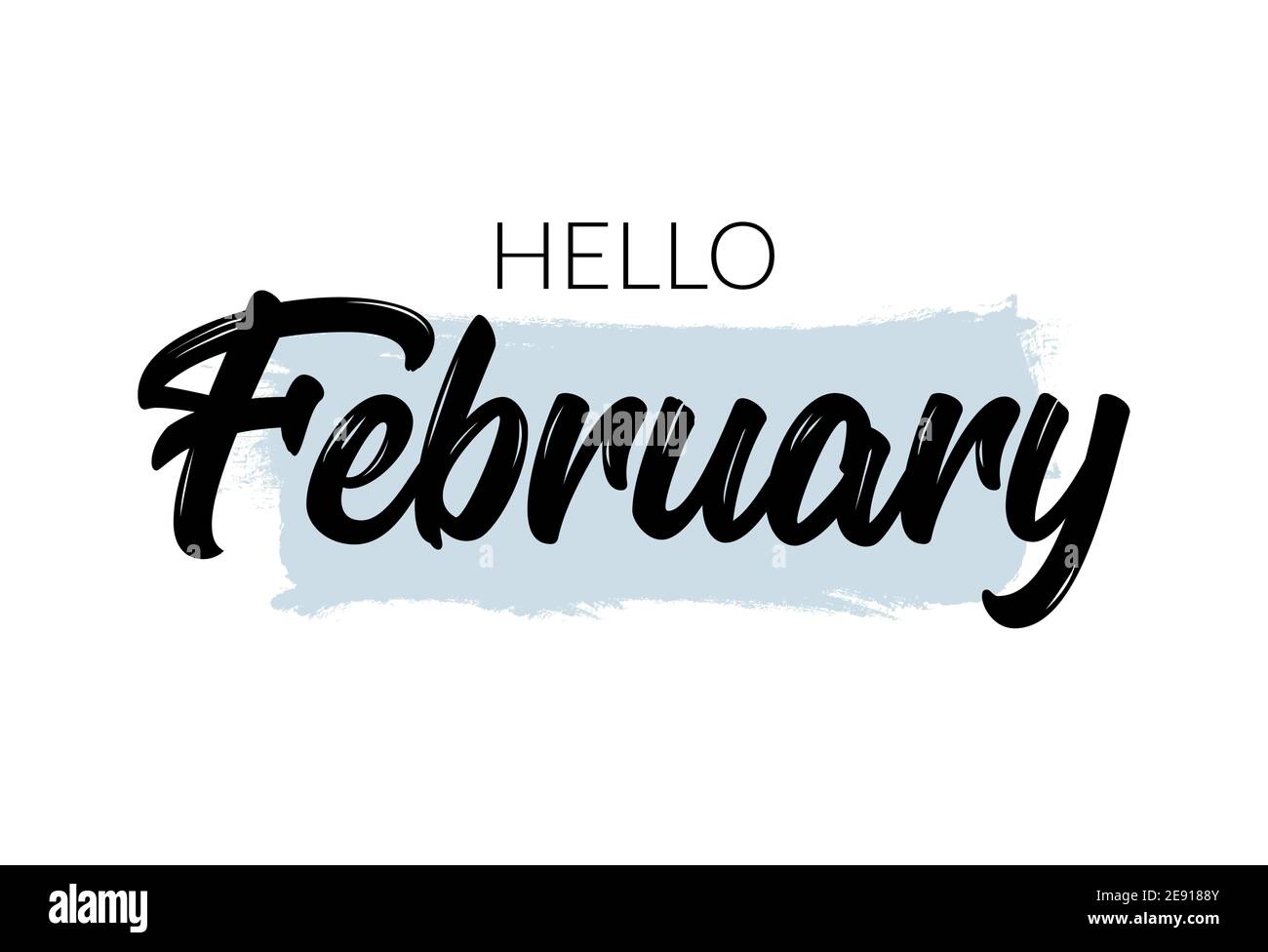 Hello february vector background happy design typography word Stock ...