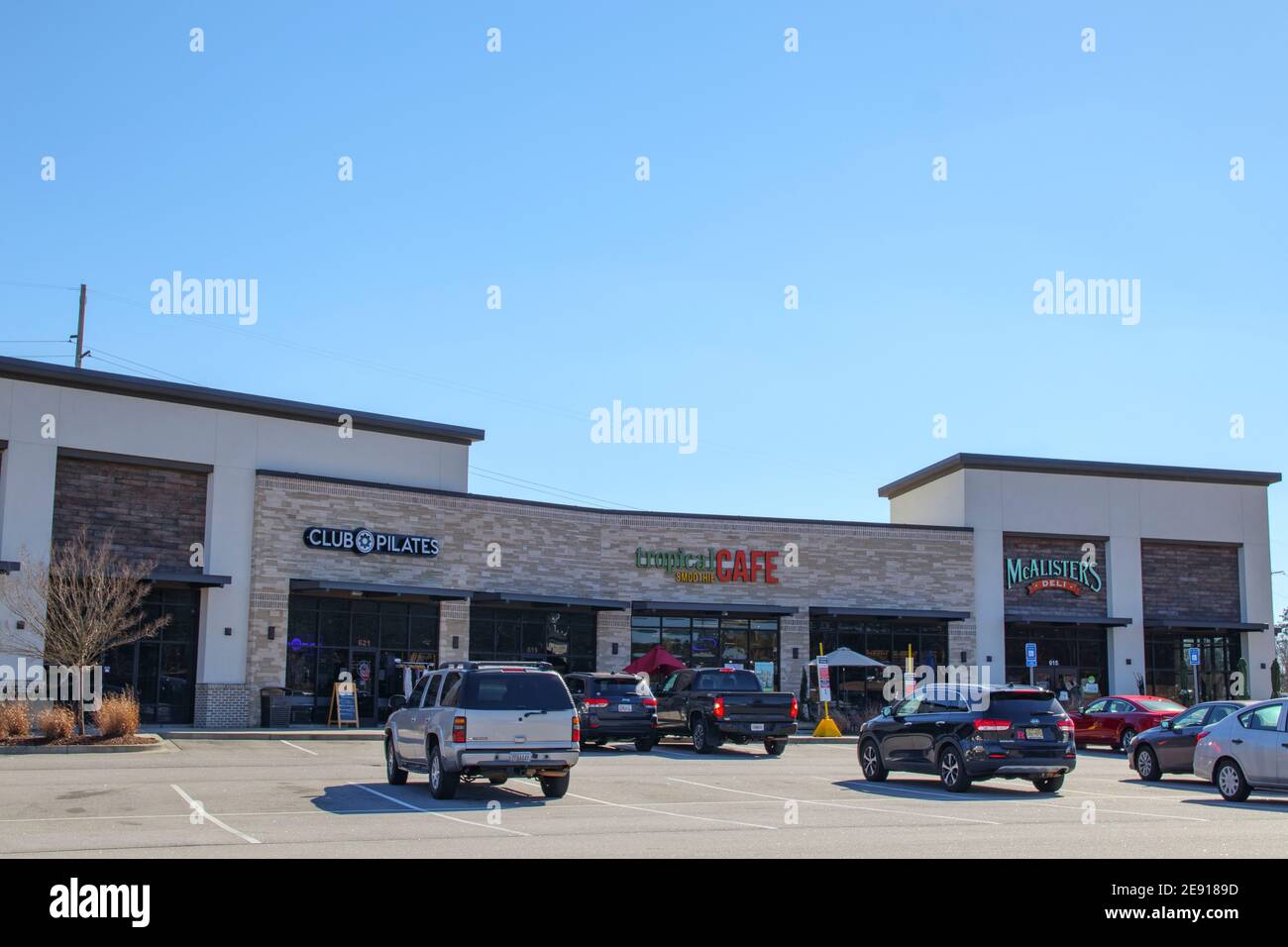 Augusta, Ga USA - 01 28 21: Club Pilates McAlisters store and parking ...