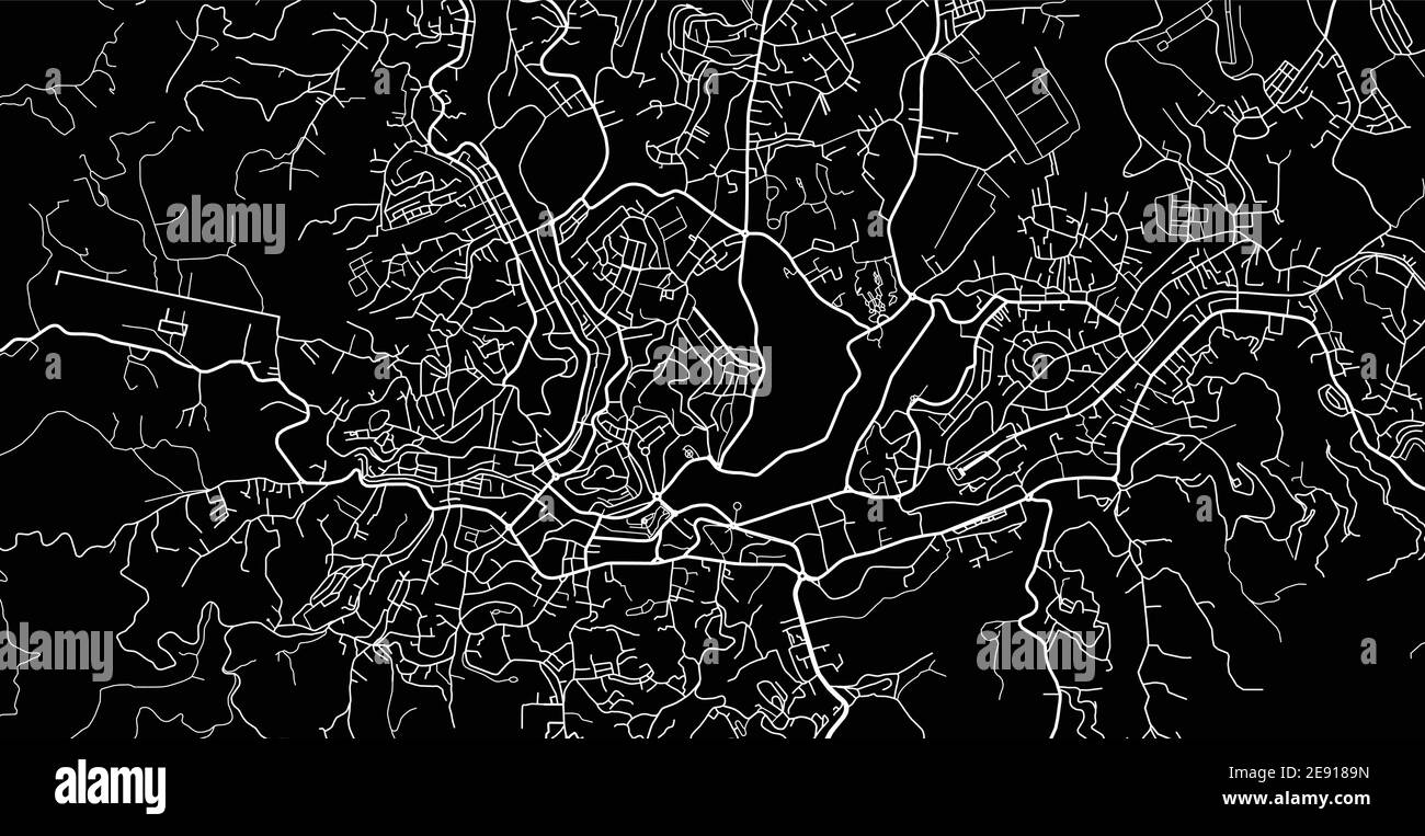 Vector aerial city road map of Da Lat, Vietnam Stock Vector Image & Art ...