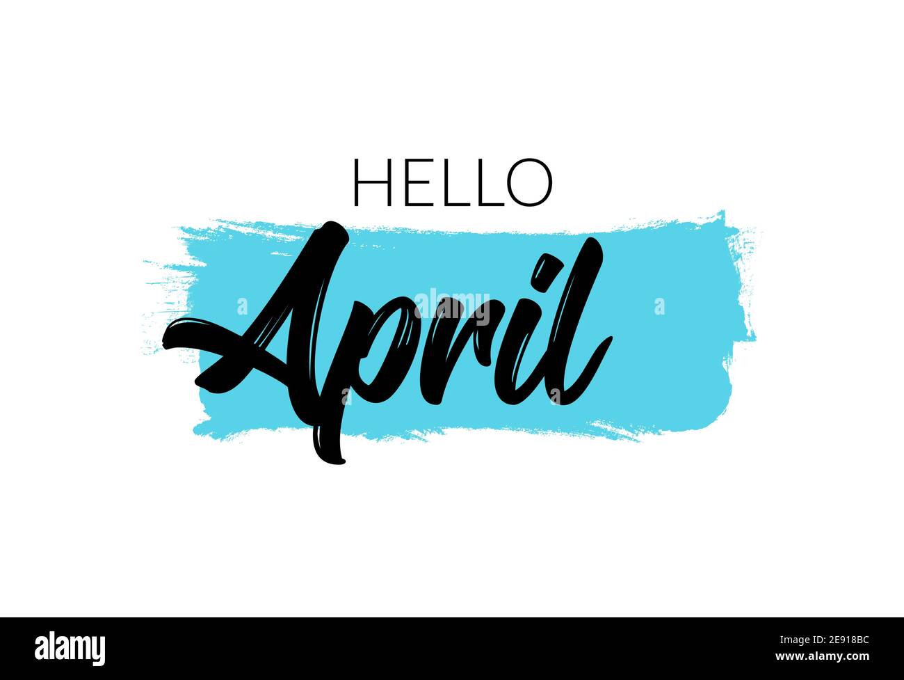 Hello april calendar month vector typography background Stock Vector ...