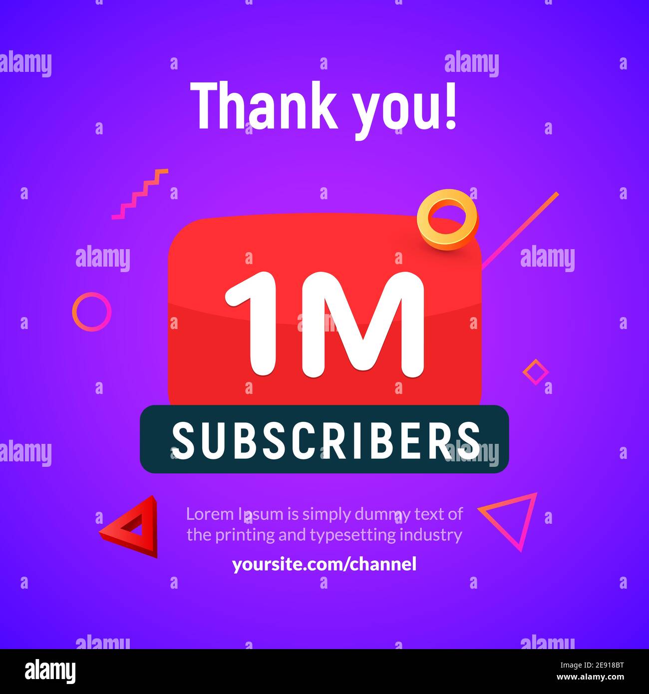 1 million followers vector post 1m celebration. One million subscribers followers thank you ...