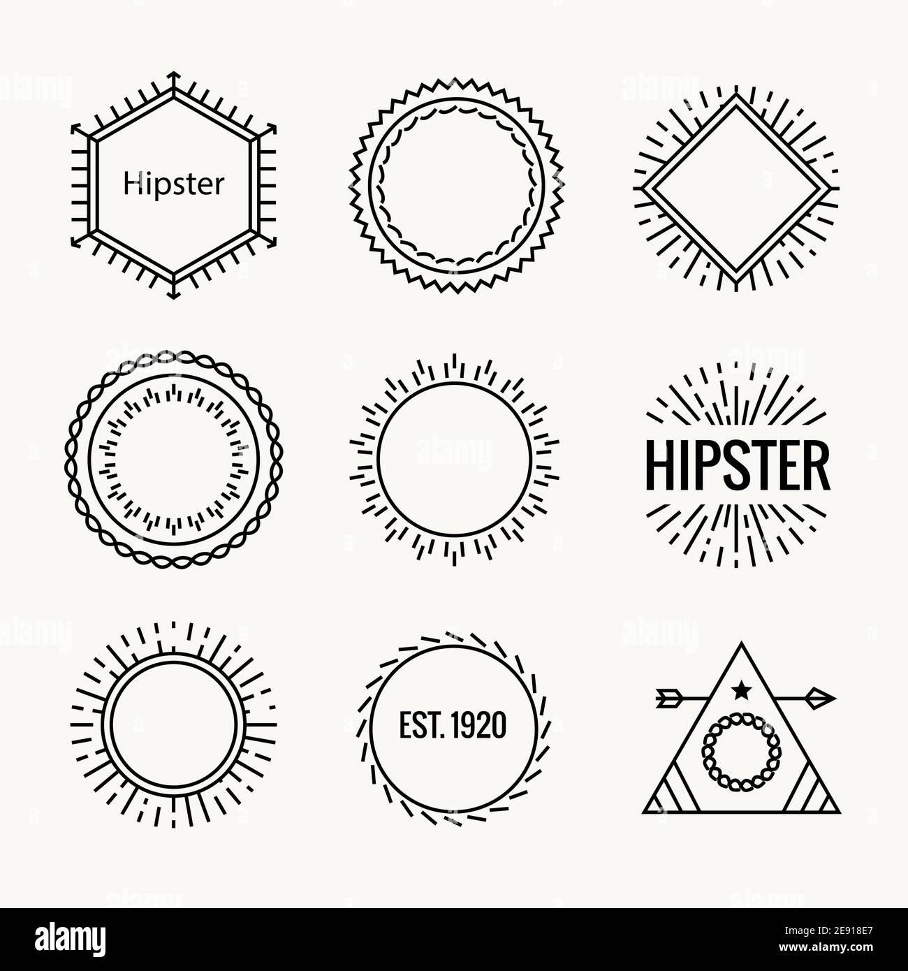 Geometric hipster vintage logo shape icon. Hipster cafe logo badge art ...