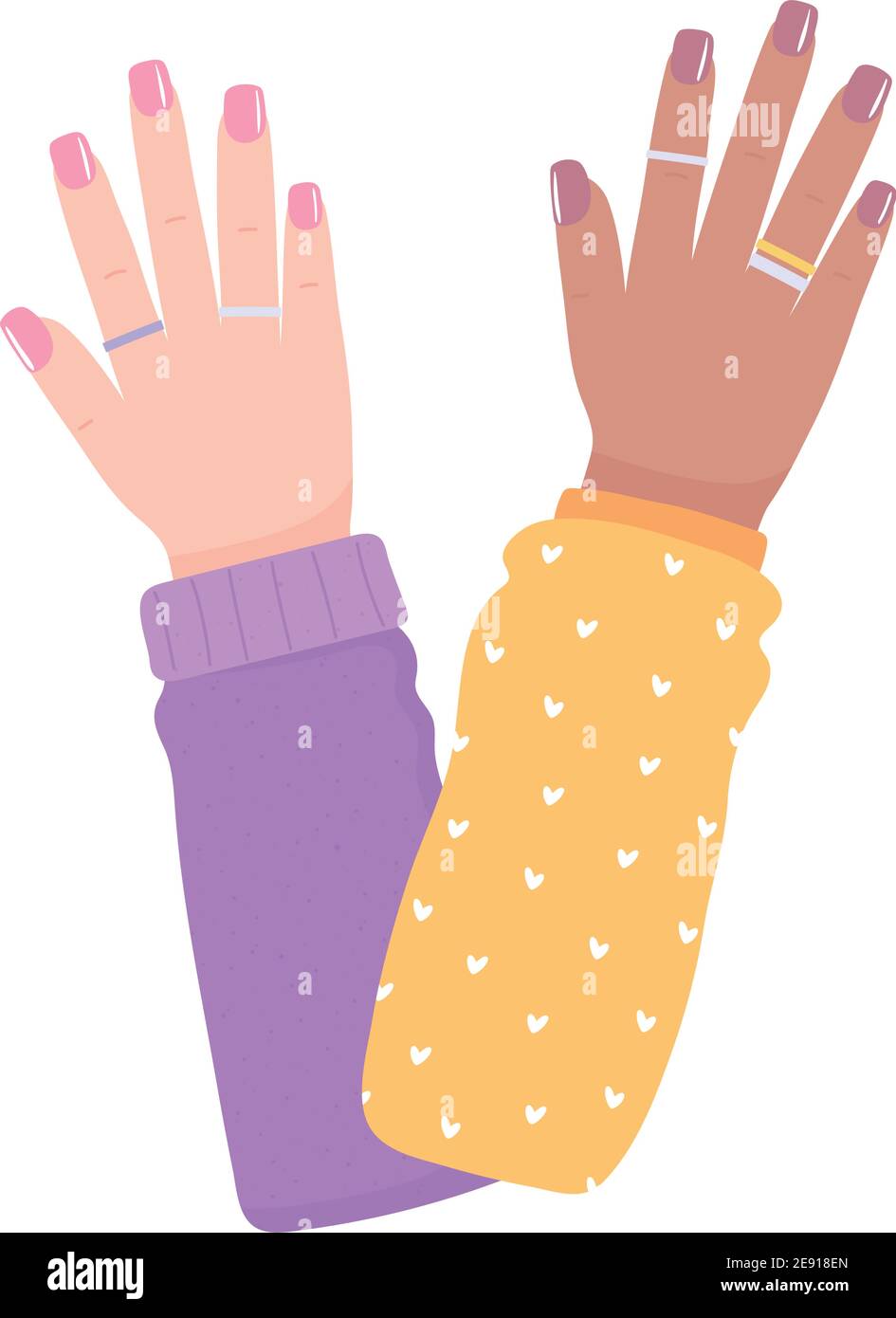 Cartoon women's hands hi-res stock photography and images - Alamy
