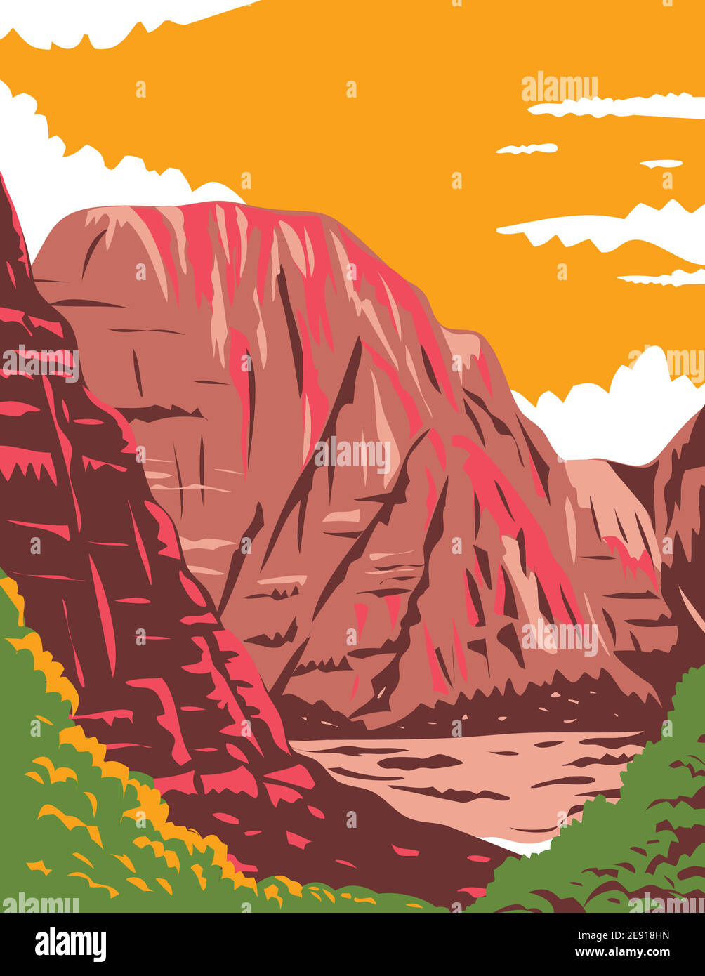 Zion canyon mountains Stock Vector Images - Alamy