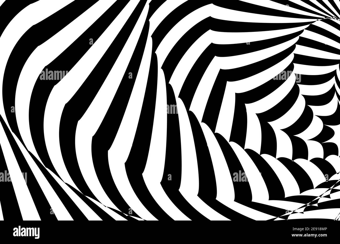 Optical Illusion White Black Pattern Abstract Vector Background