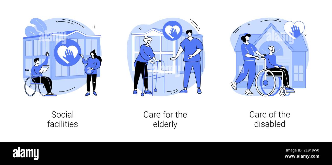 Social services work abstract concept vector illustrations Stock Vector ...