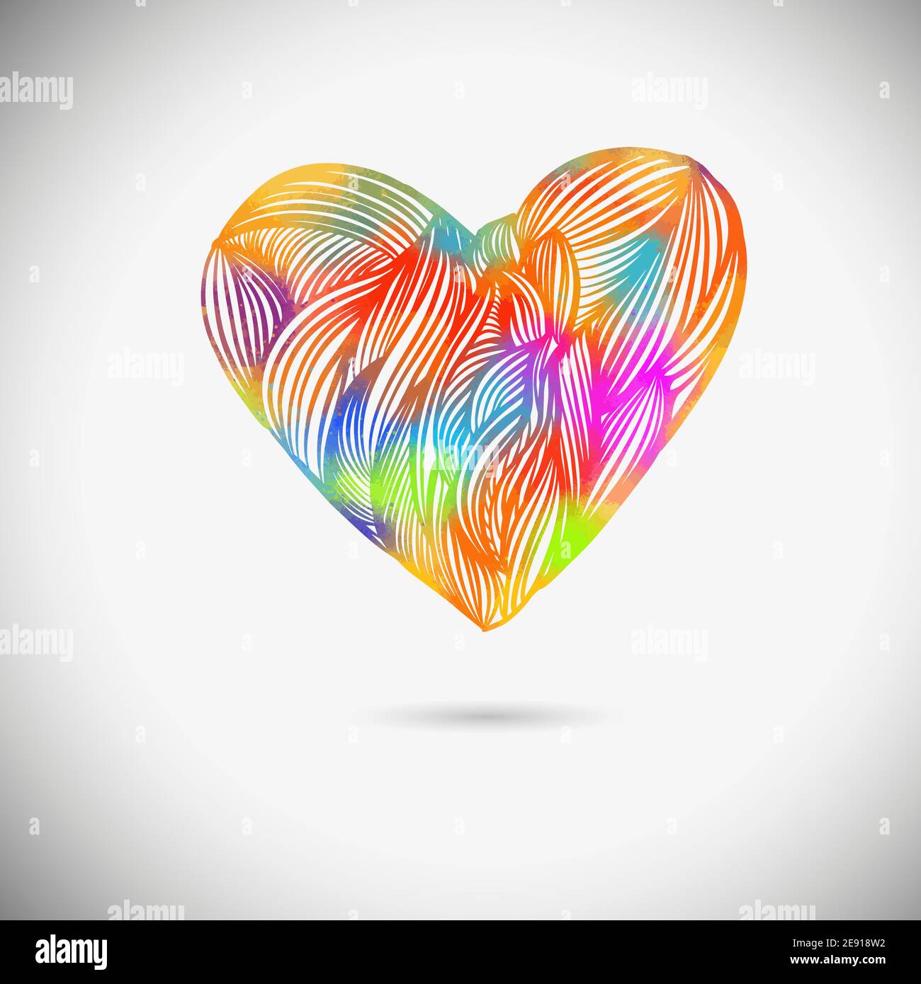 Heart logo. Red love symbol made of gradient filled shapes isolated on ...